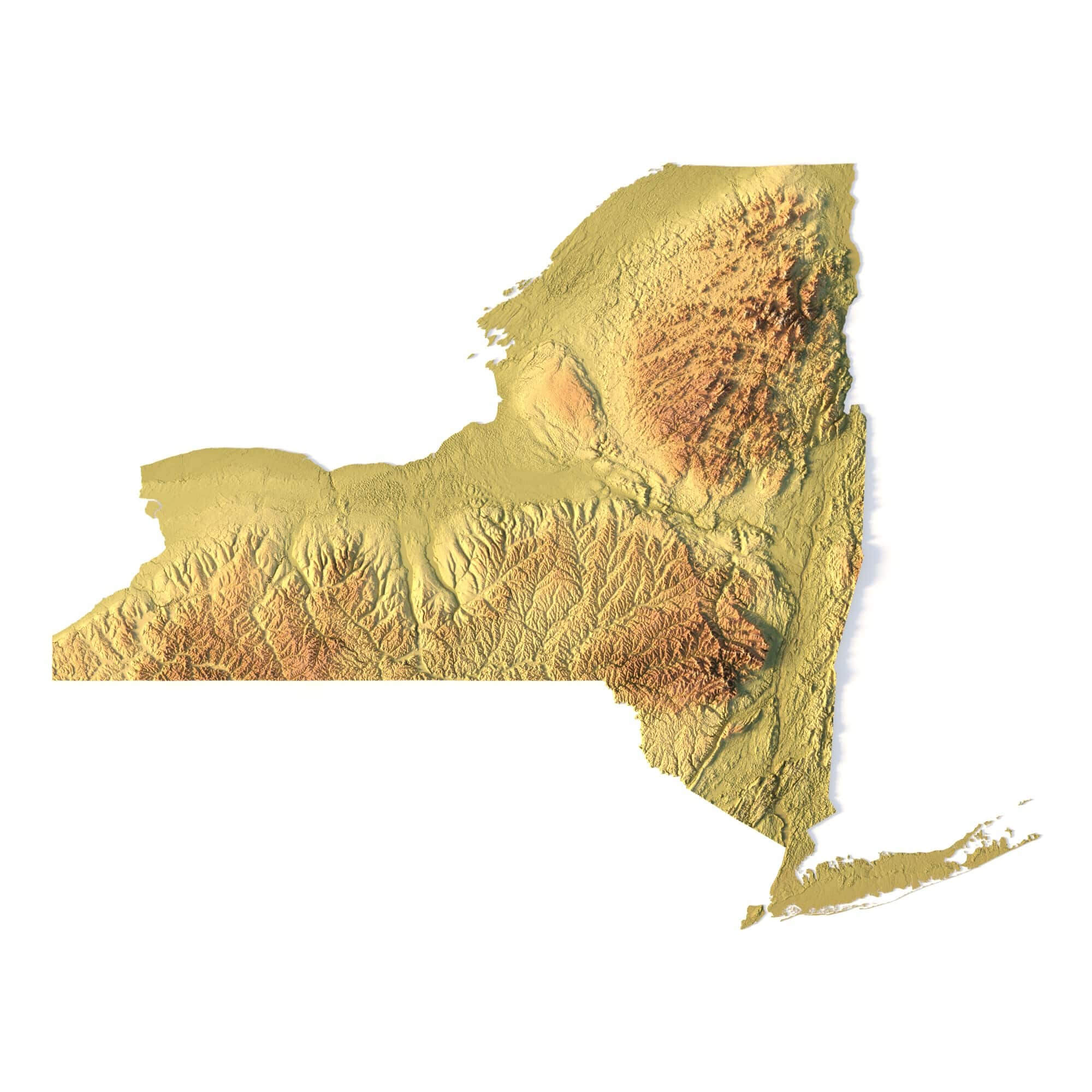 New York Topographic Map Stl Model by Shustrik