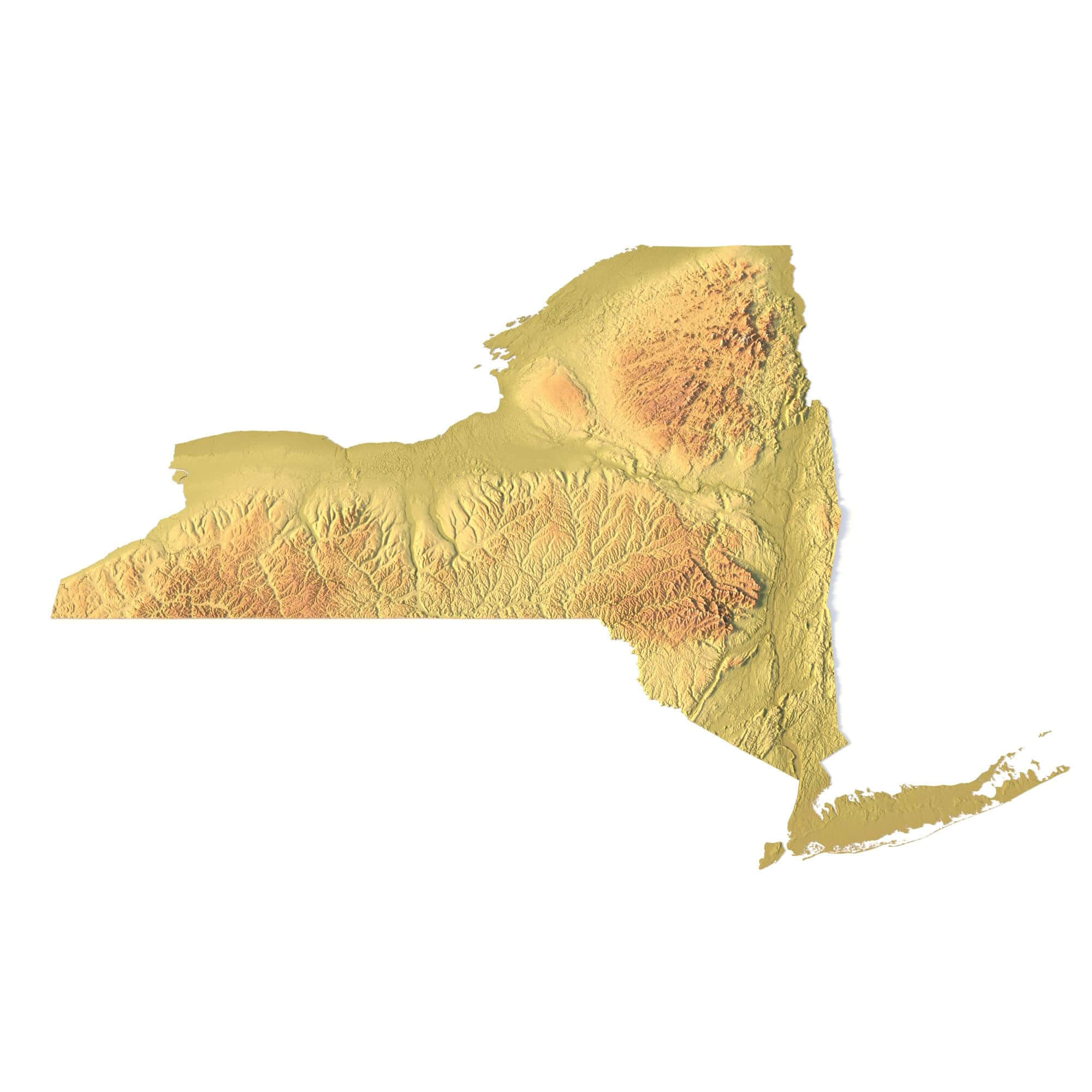 New York Topographic Map Stl Model by Shustrik