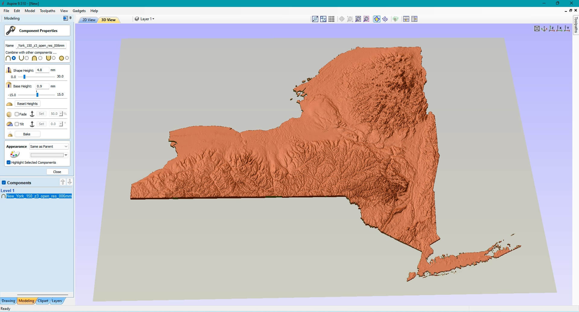 New York Topographic Map Stl Model by Shustrik
