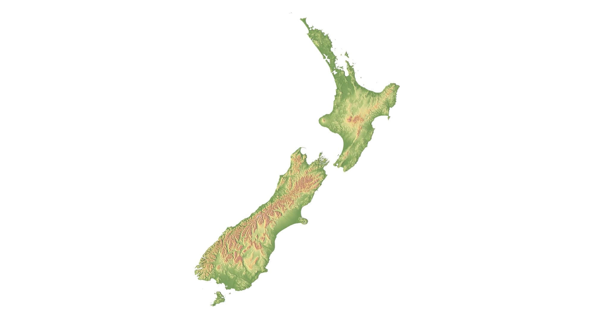 New Zealand Terrain 3D Map by Shustrik