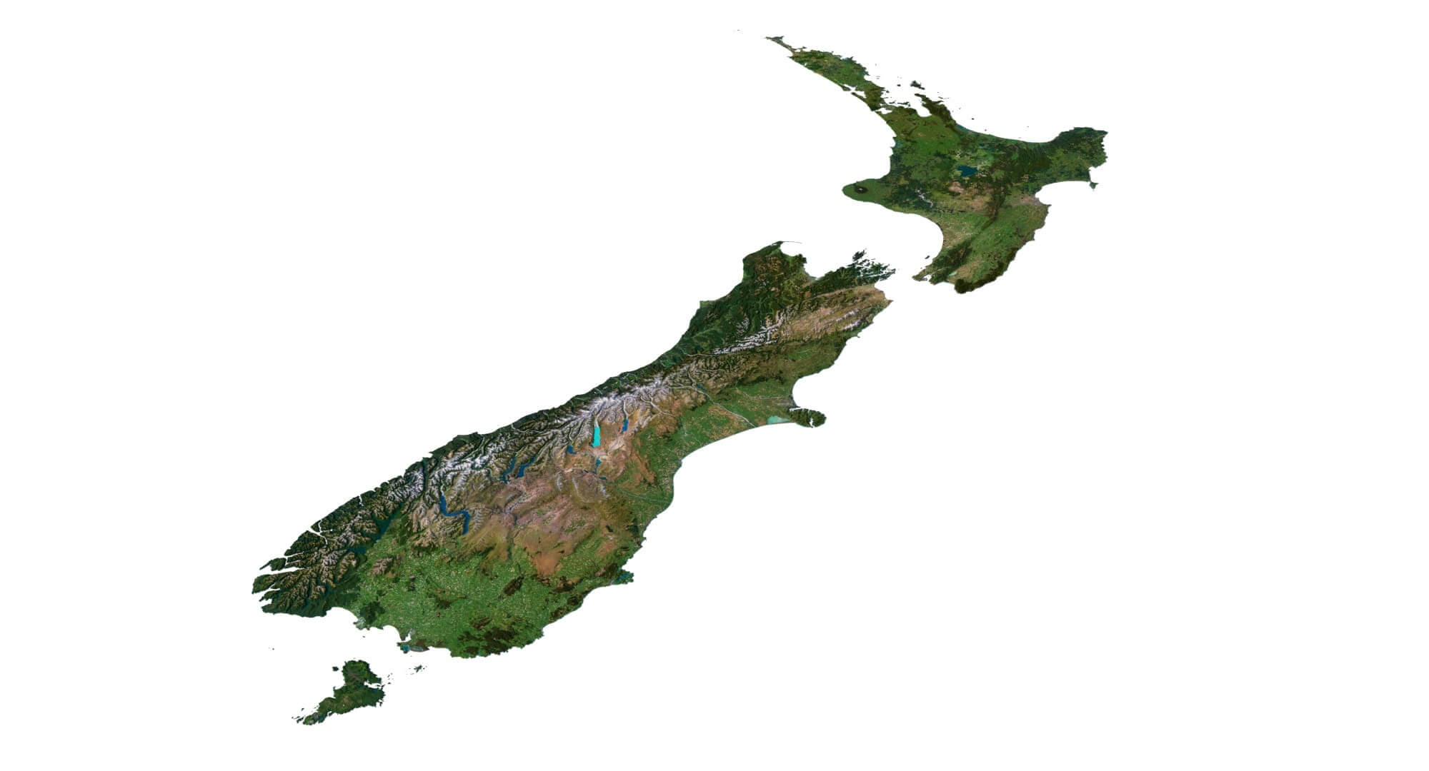 New Zealand Terrain 3D Map by Shustrik