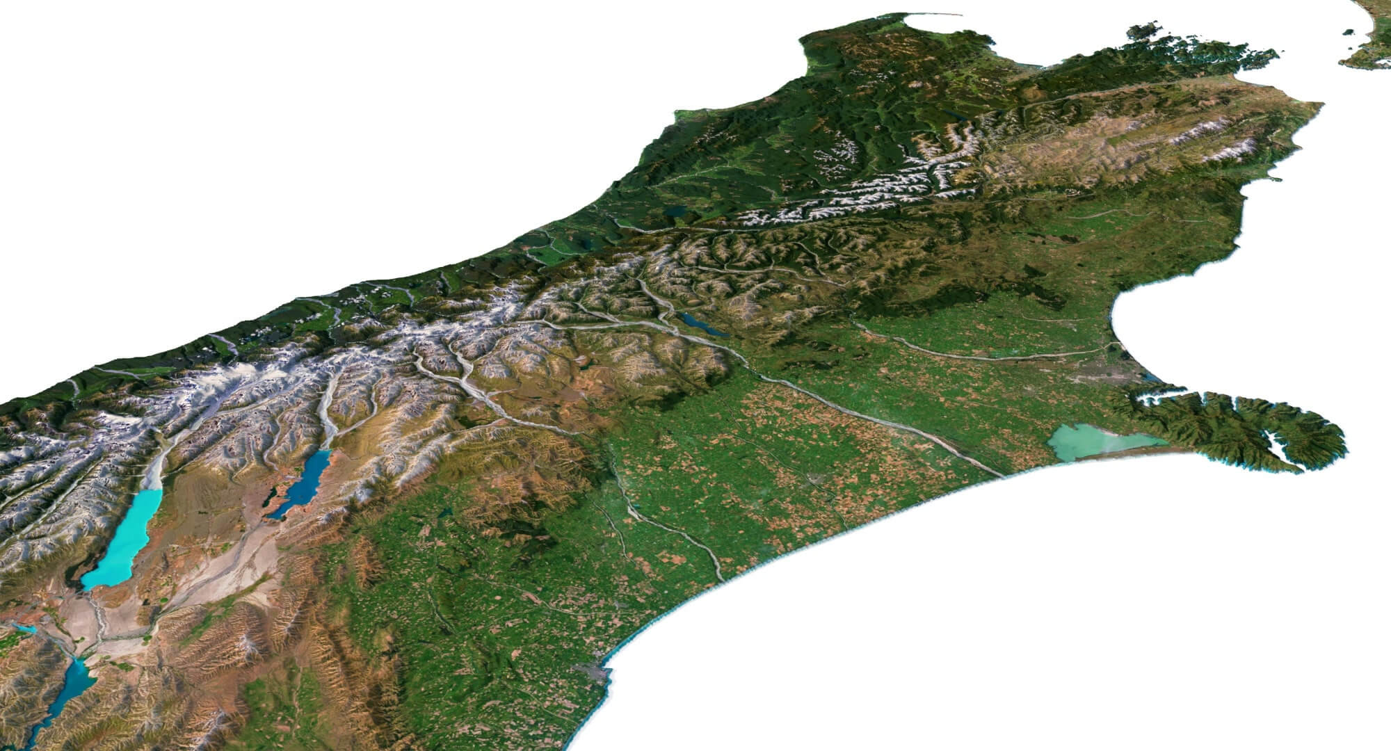 New Zealand Terrain 3D Map by Shustrik