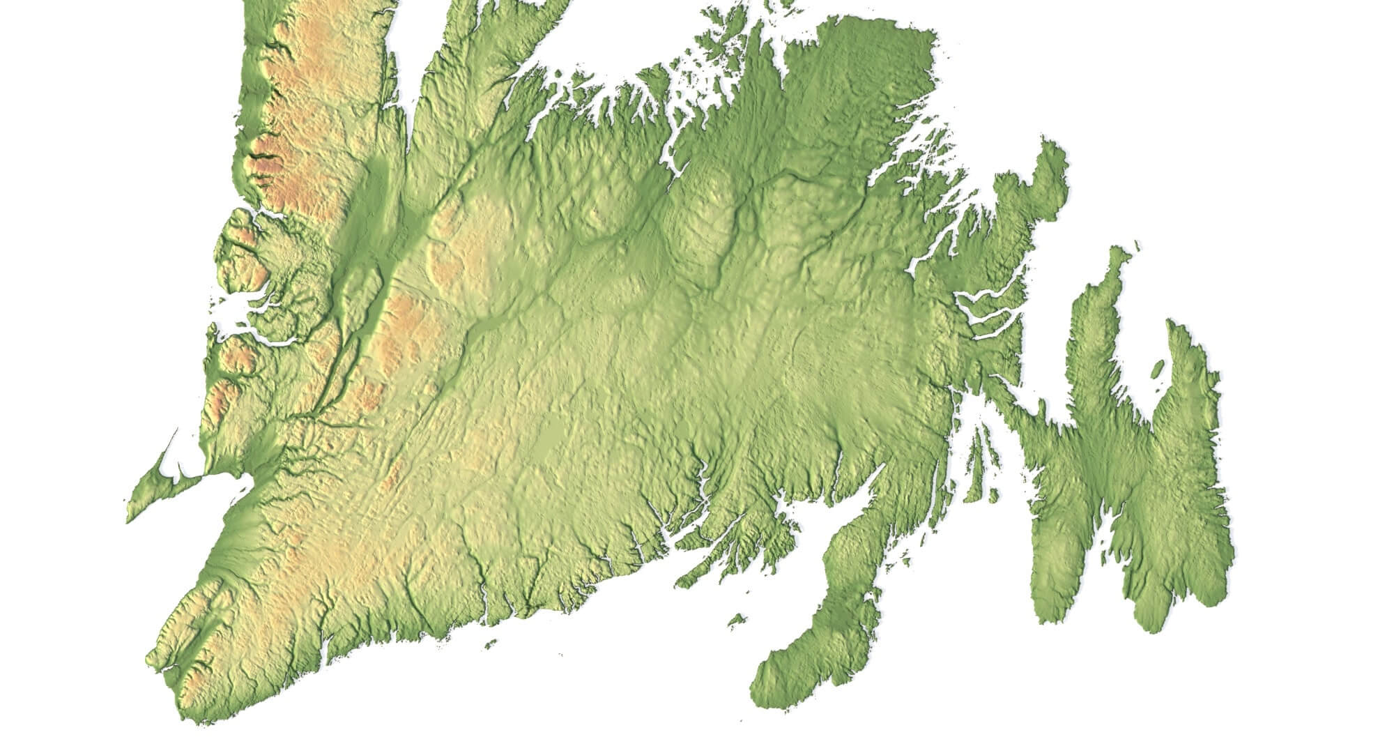 Newfoundland and Labrador Terrain 3D Map by Shustrik
