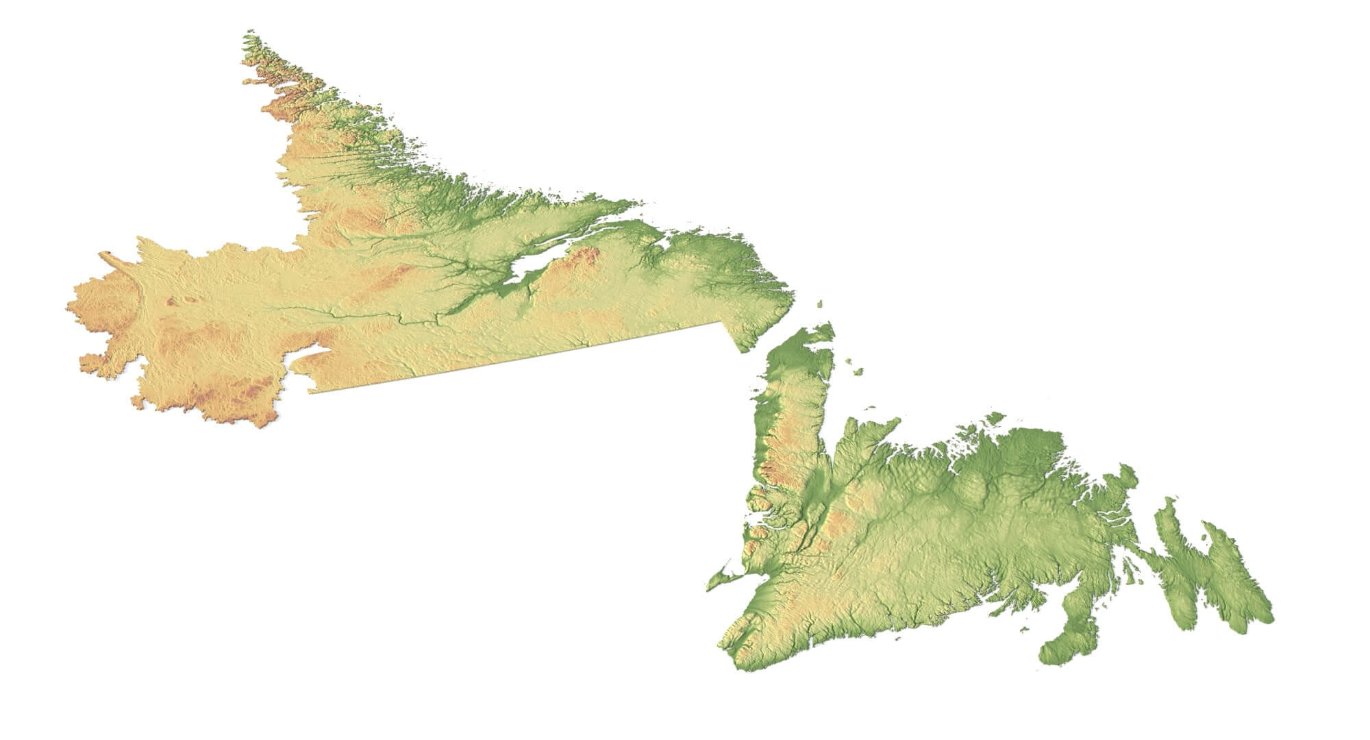 Newfoundland and Labrador Terrain 3D Map by Shustrik