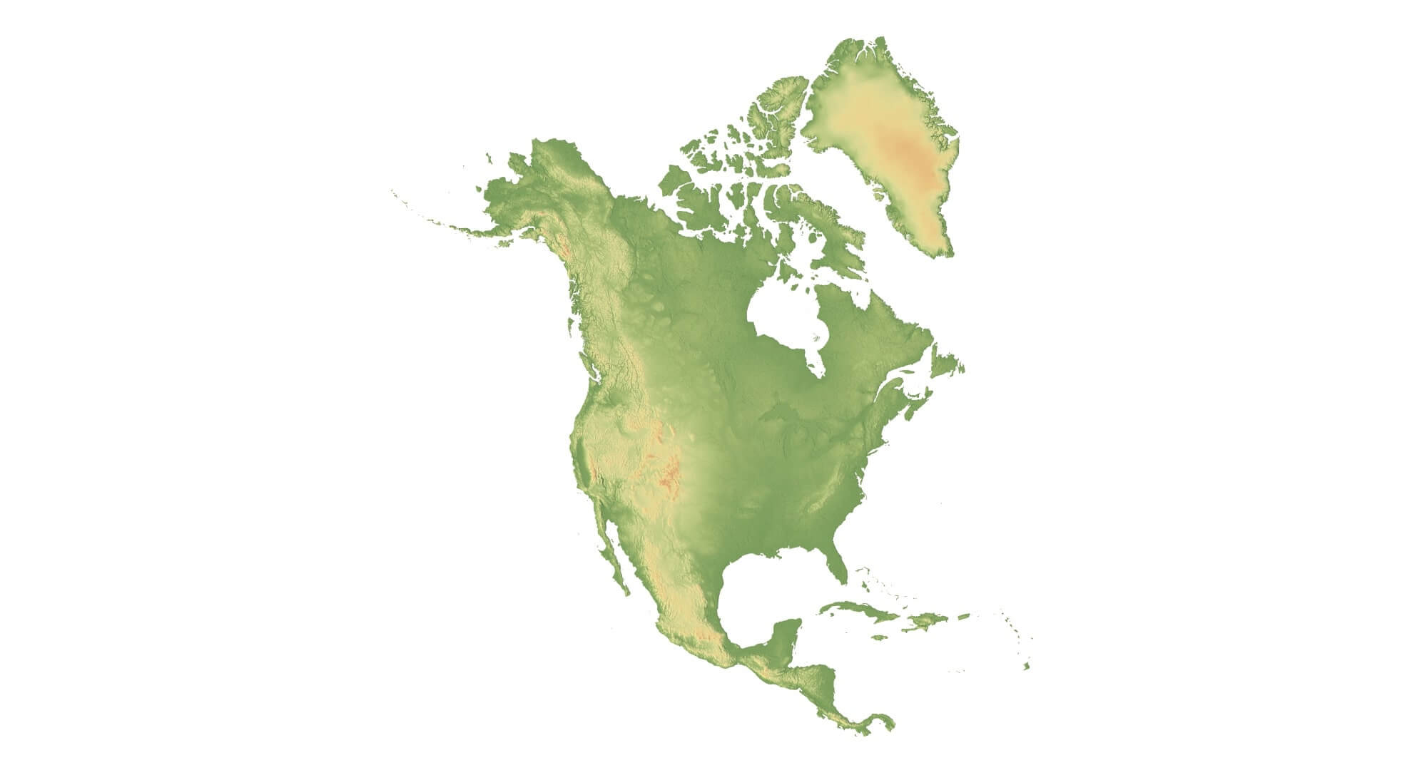 North America Terrain 3D Map by Shustrik