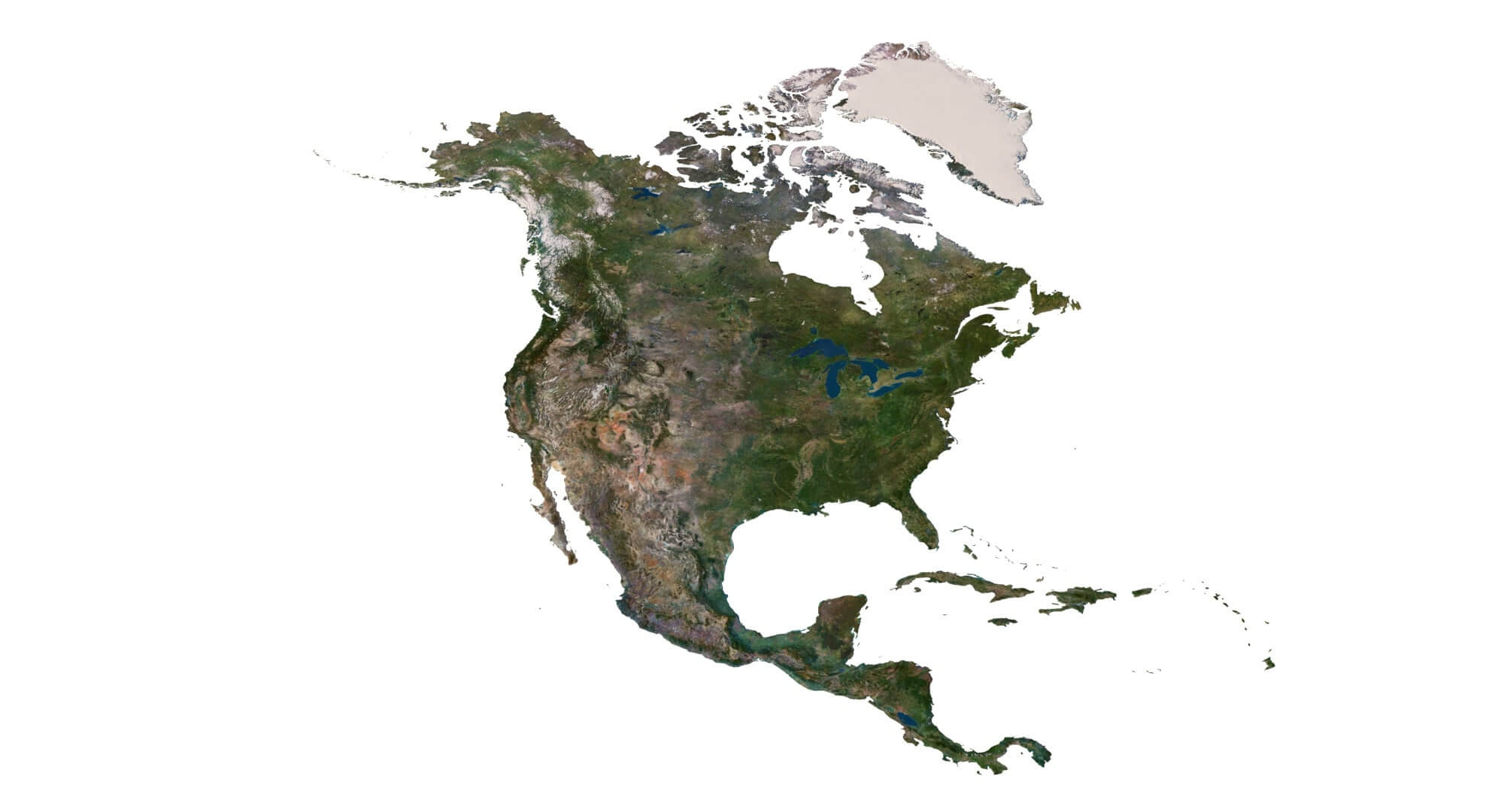 North America Terrain 3D Map by Shustrik