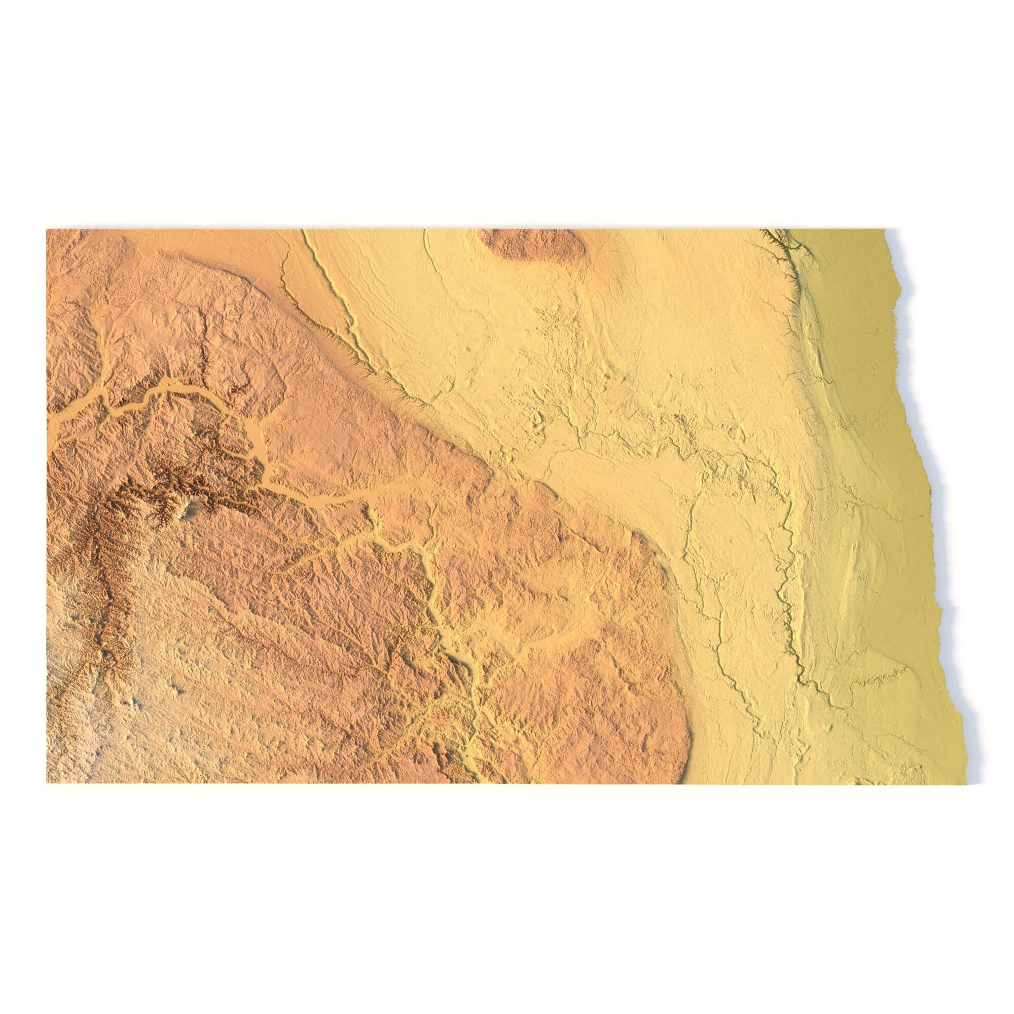 North Dakota Topographic Map Stl Model by Shustrik