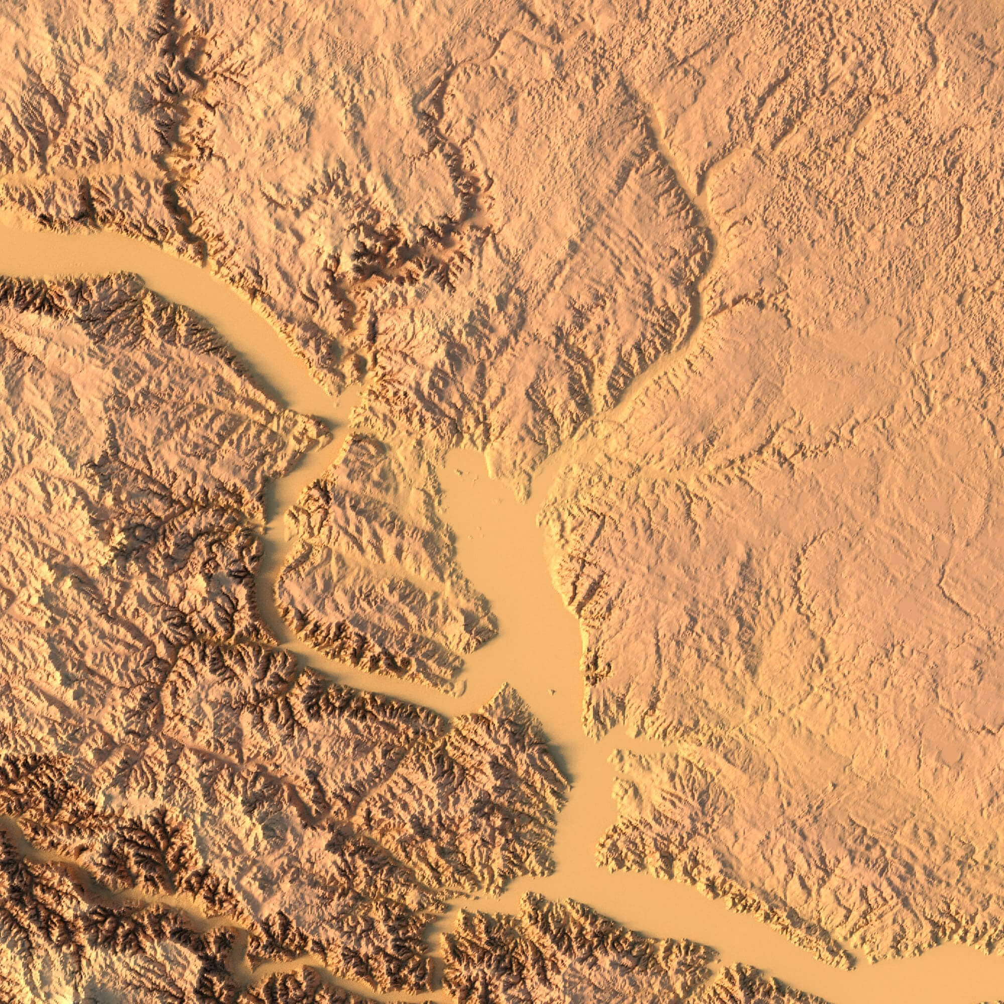 North Dakota Topographic Map Stl Model by Shustrik