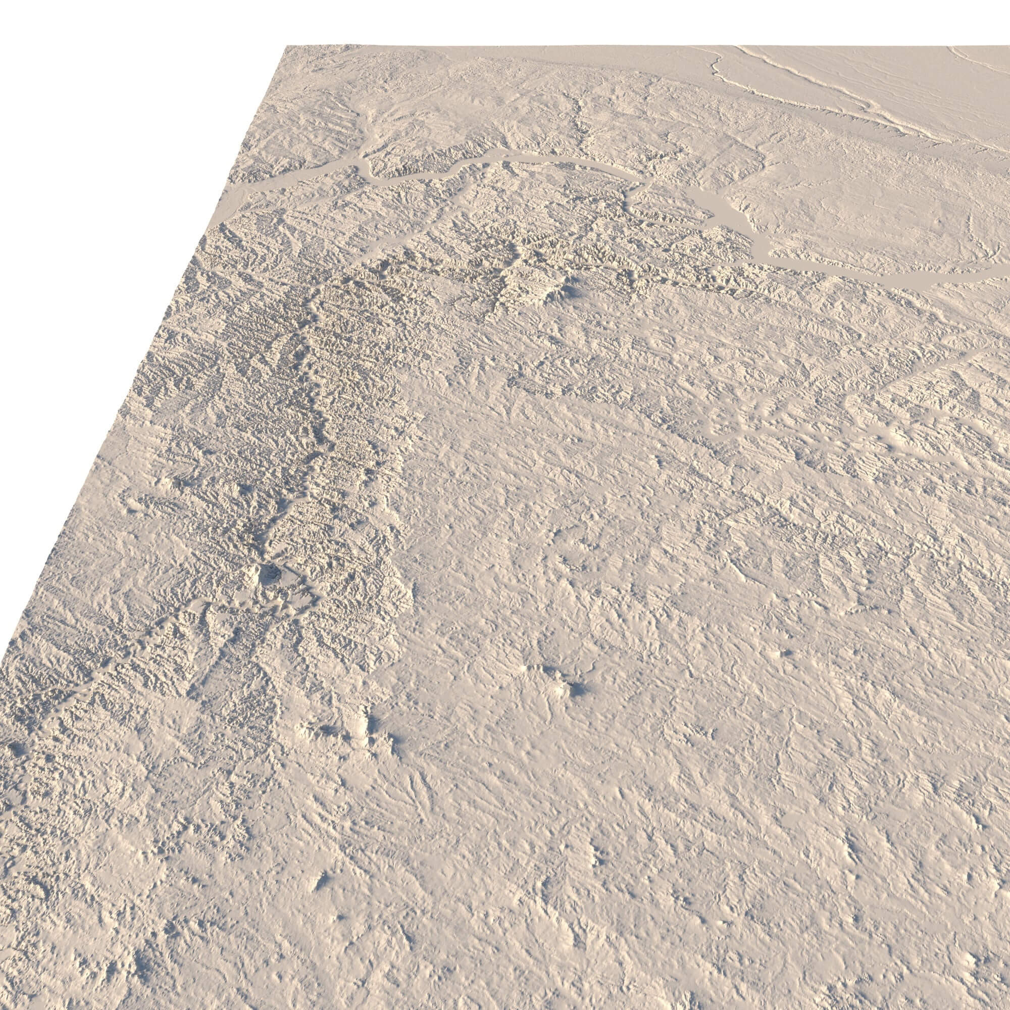 North Dakota Topographic Map Stl Model by Shustrik