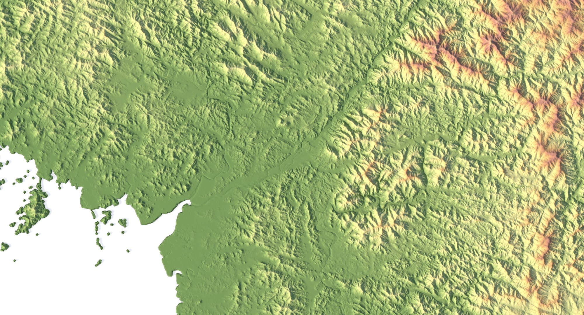 North Korea 3D Map by Shustrik