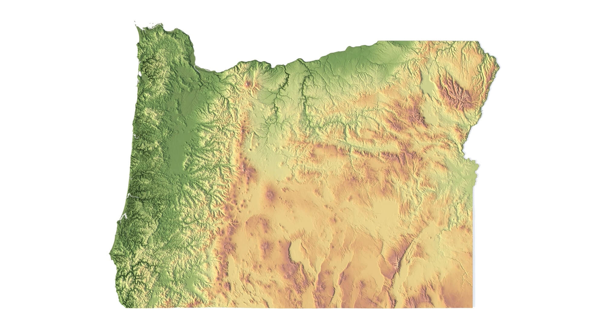 Oregon State Terrain 3D Map by Shustrik
