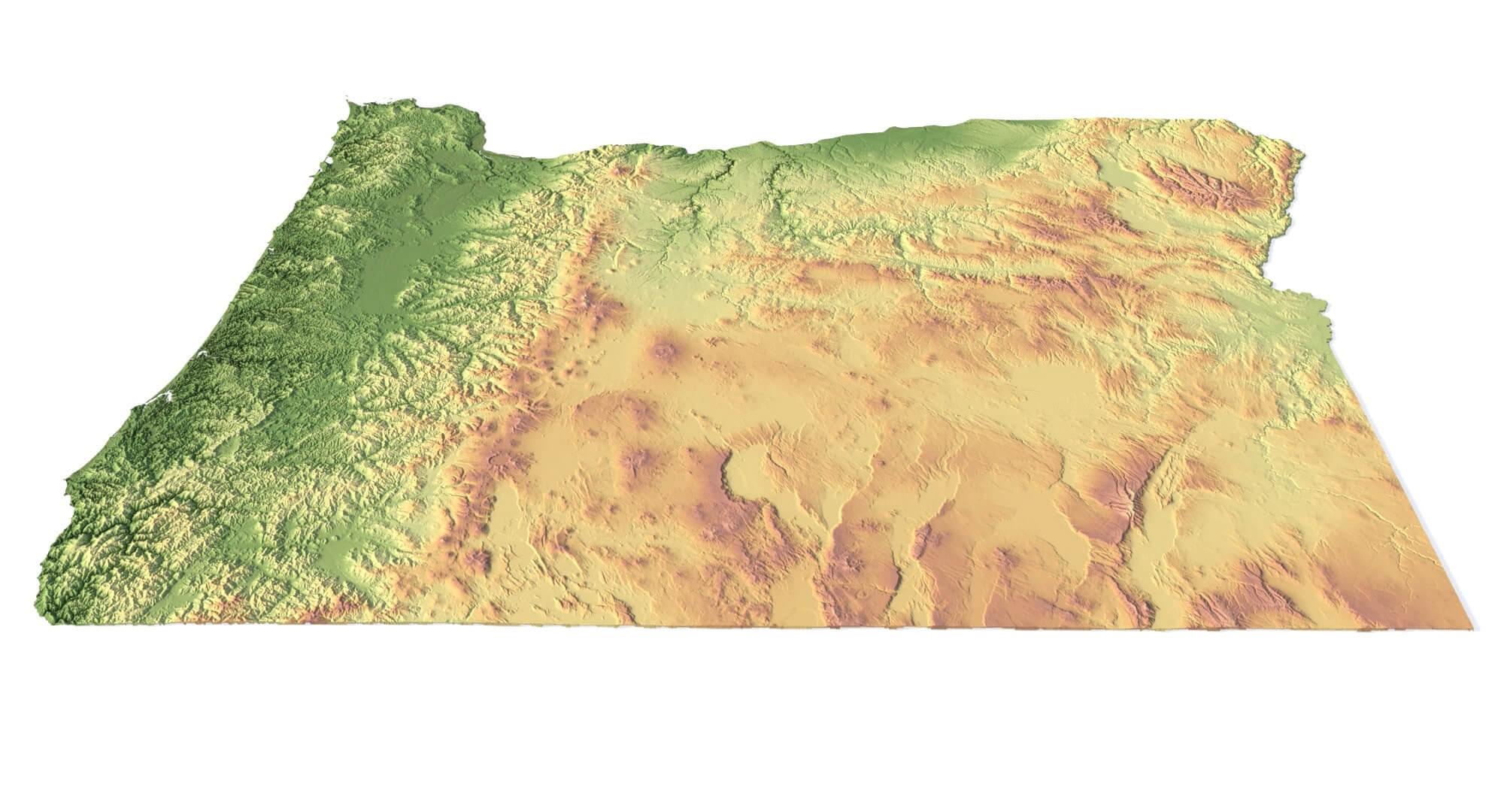 Oregon State Terrain 3D Map by Shustrik