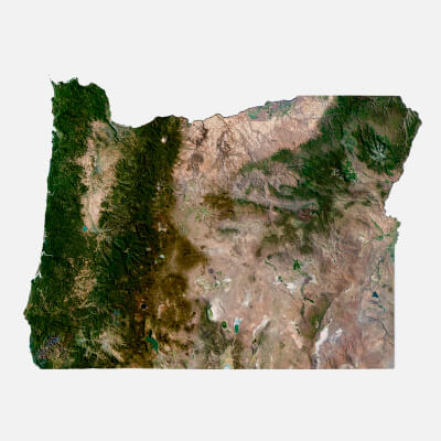 Oregon State Terrain 3D Map by Shustrik