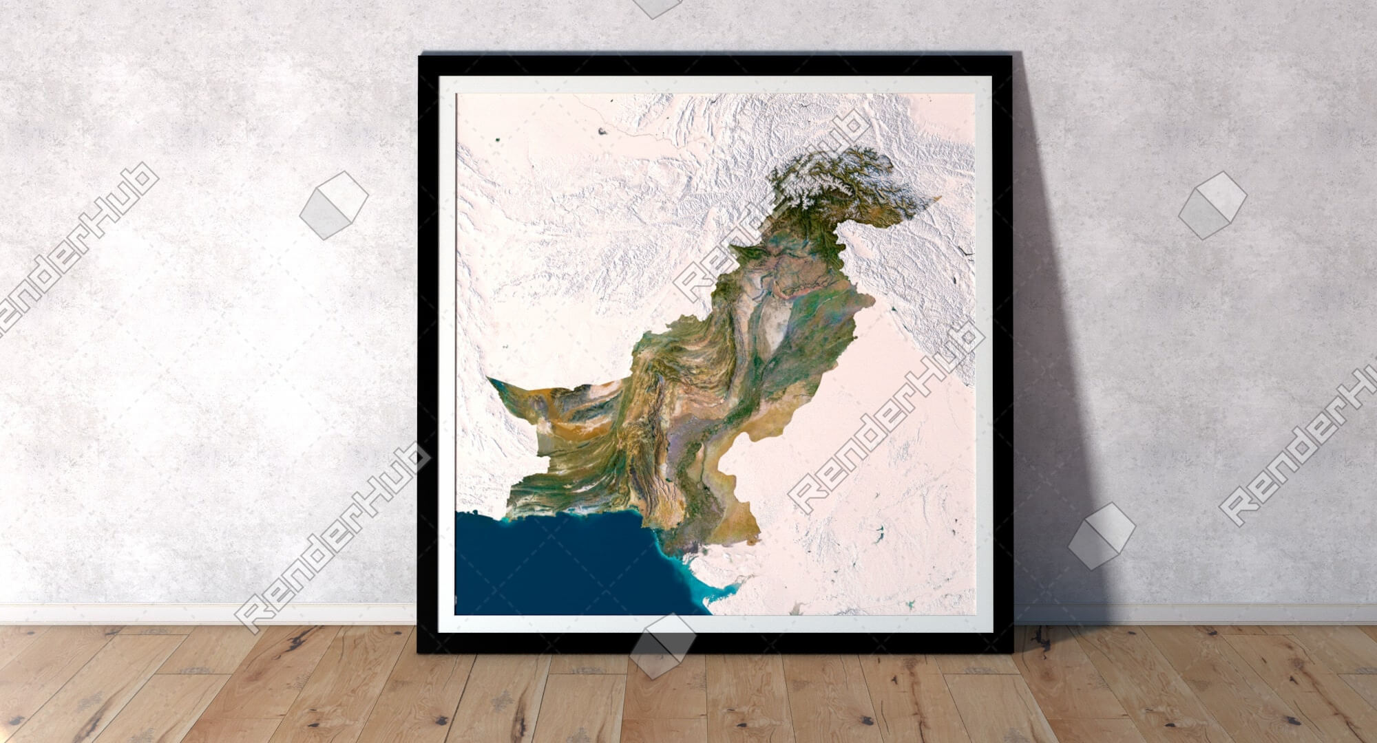 Pakistan 3D Map - Stock Image by Shustrik