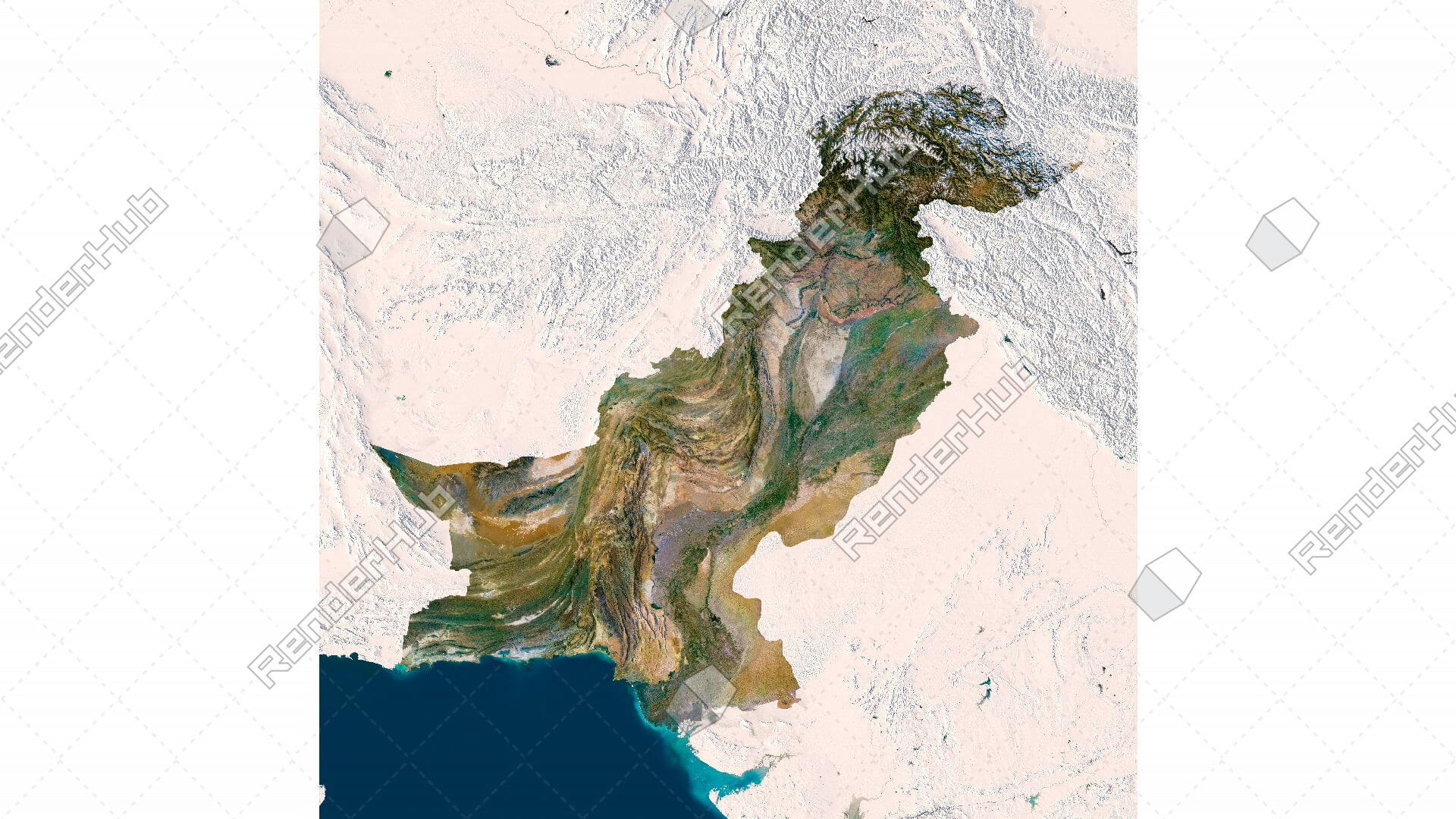 Pakistan 3D Map - Stock Image by Shustrik