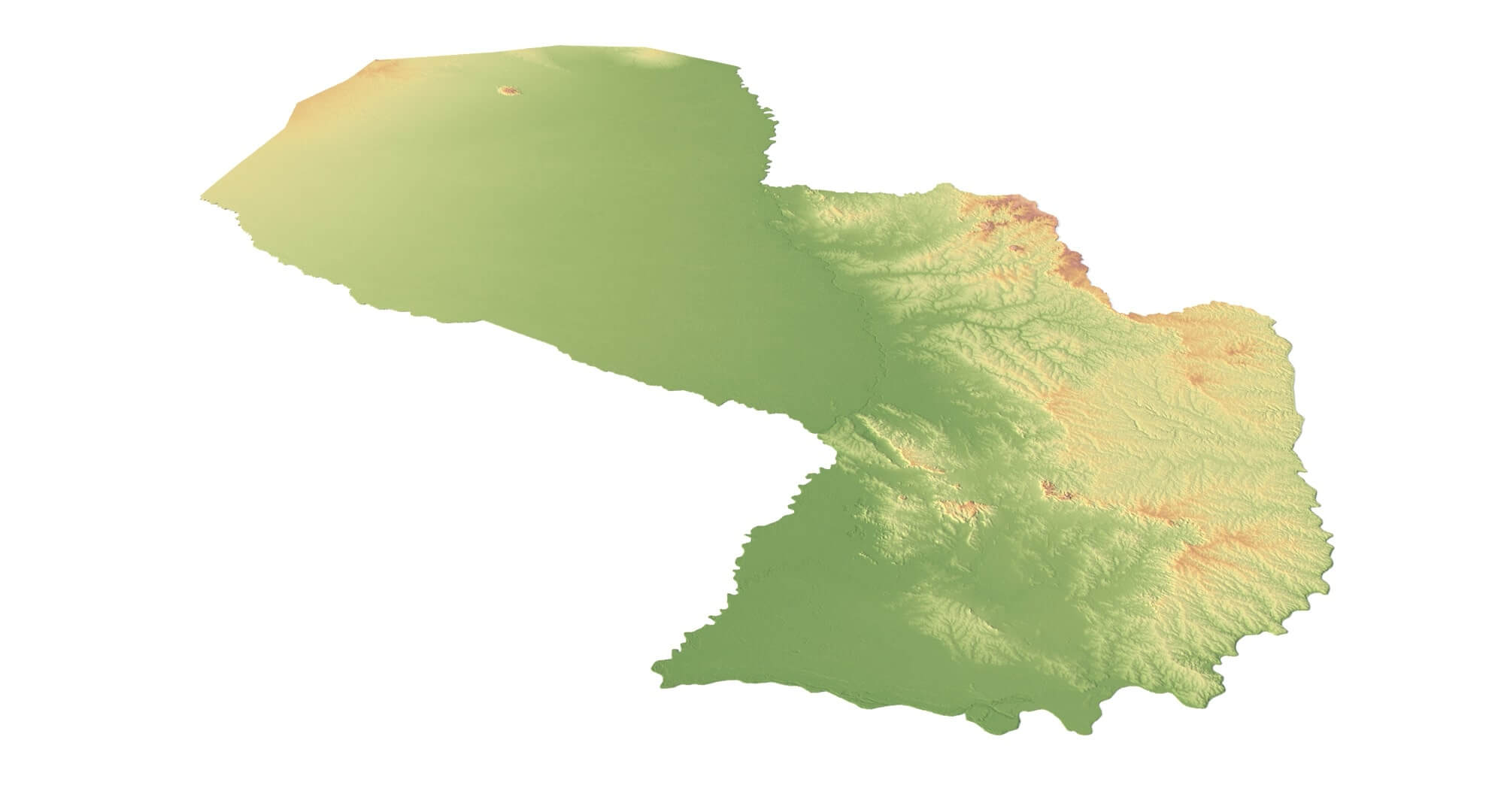 Paraguay Terrain 3D Map by Shustrik