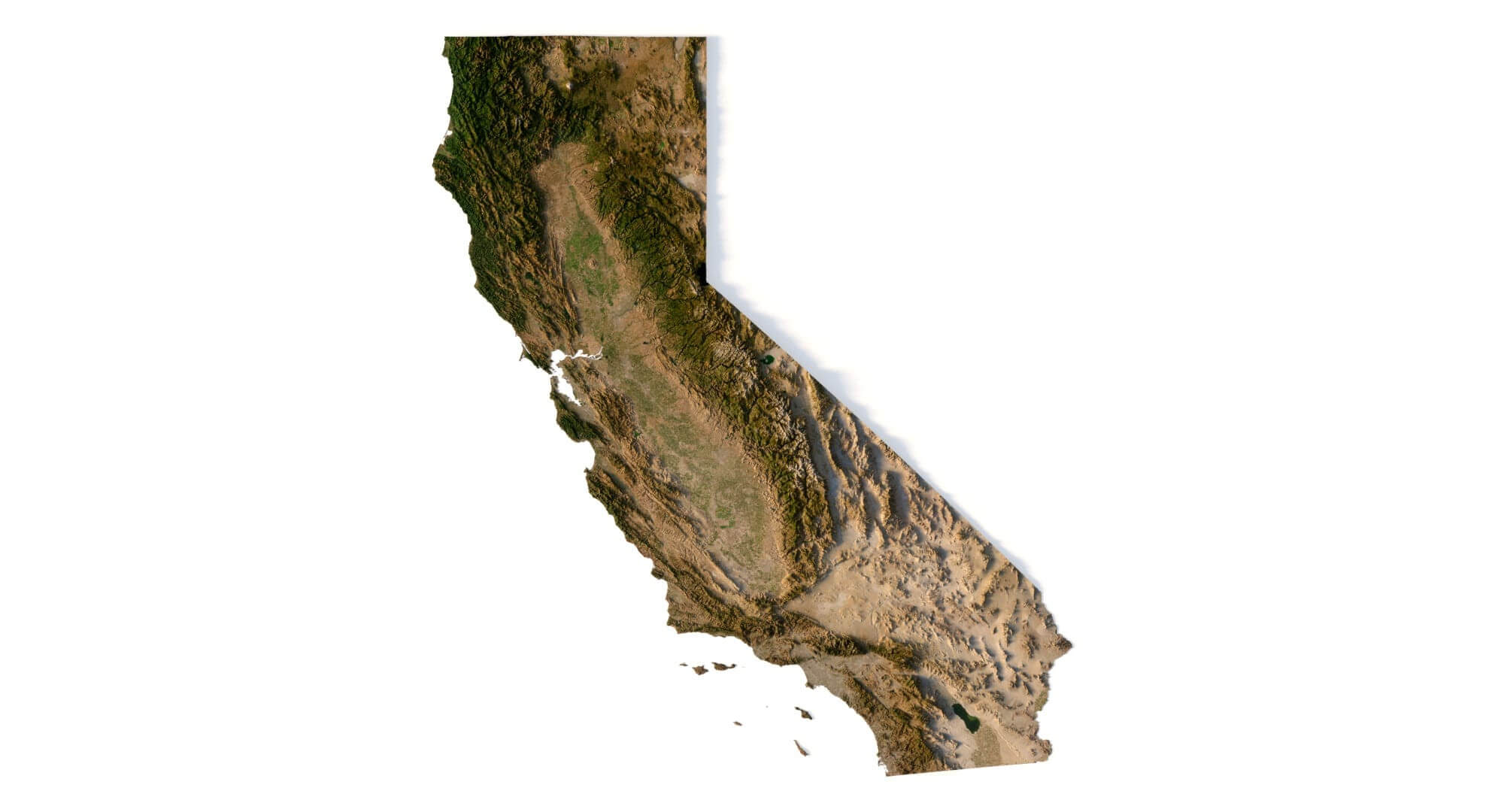 Relief Map of California - 3D Model by Shustrik