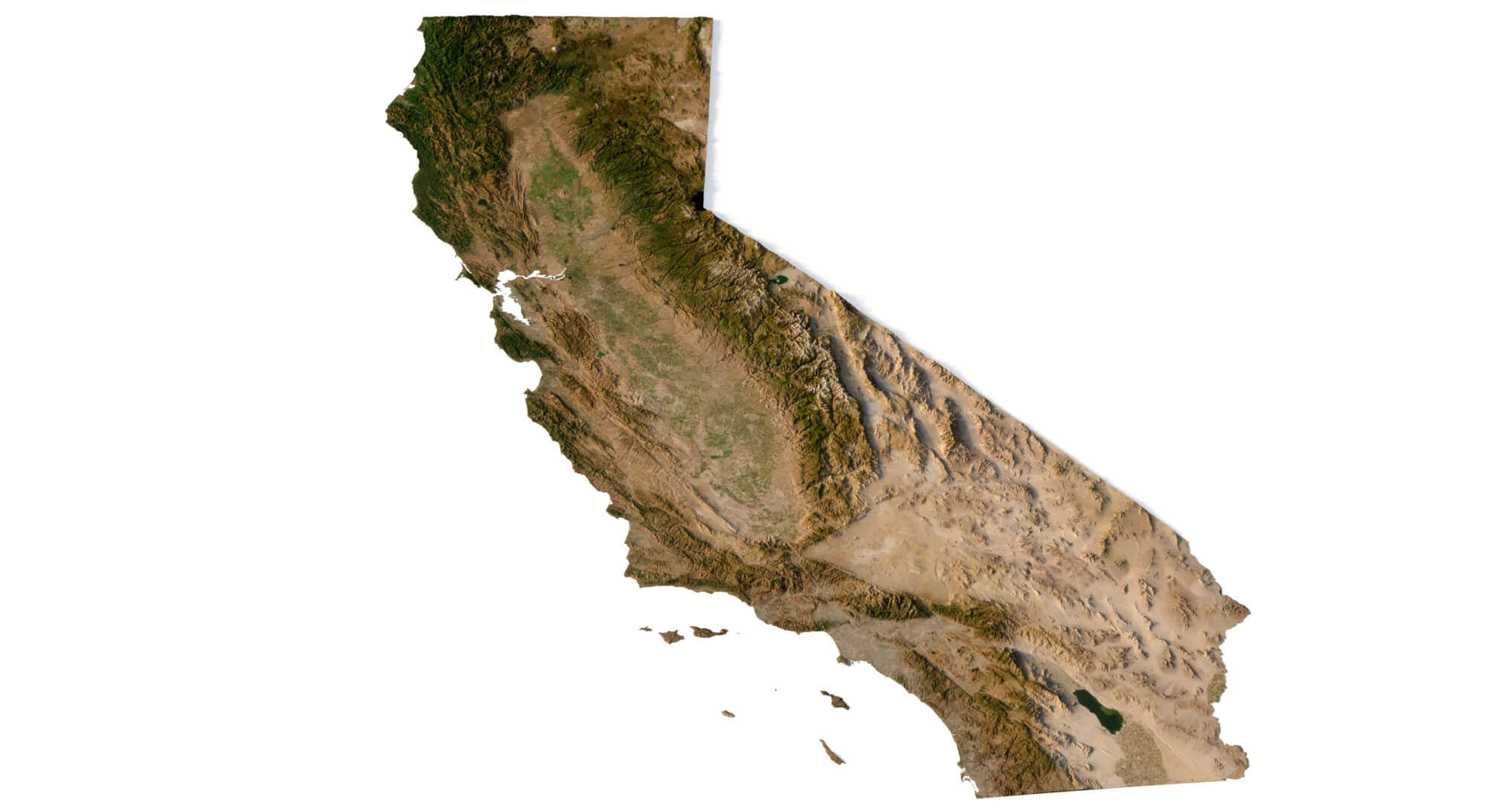 Relief Map of California - 3D Model by Shustrik