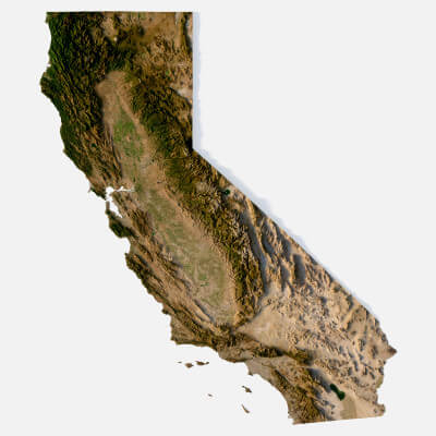 Relief Map of California - 3D Model by Shustrik