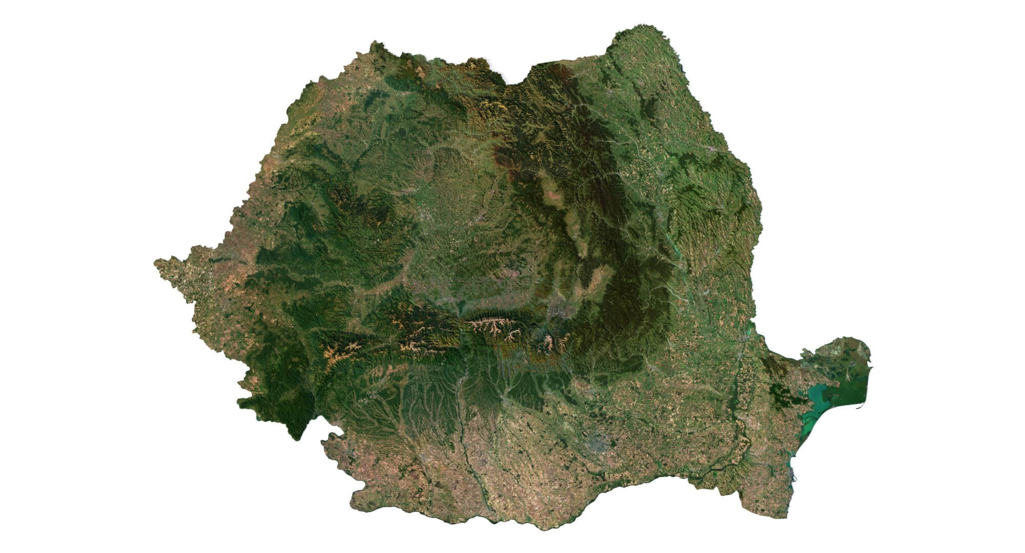 Romania Terrain 3D Map by Shustrik
