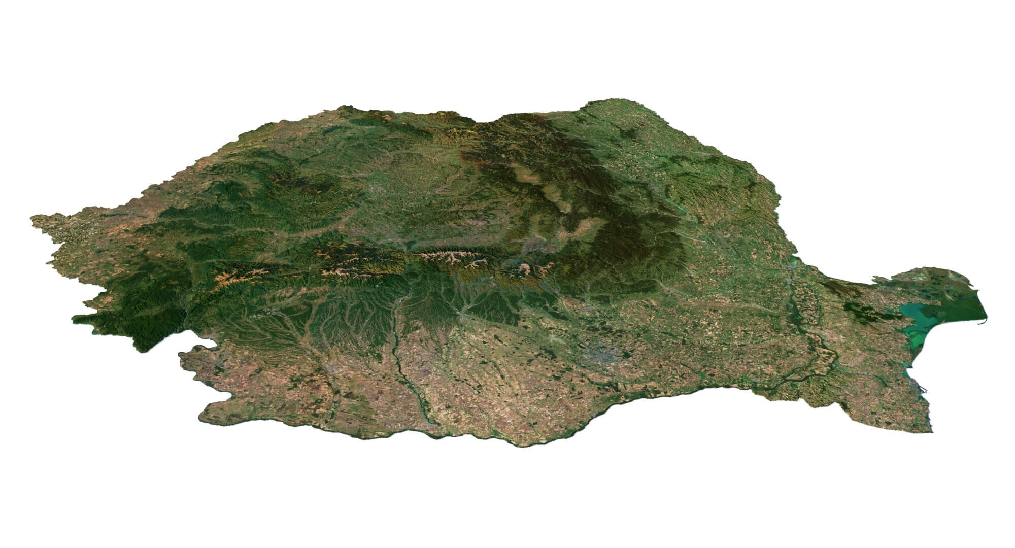 Romania Terrain 3D Map by Shustrik
