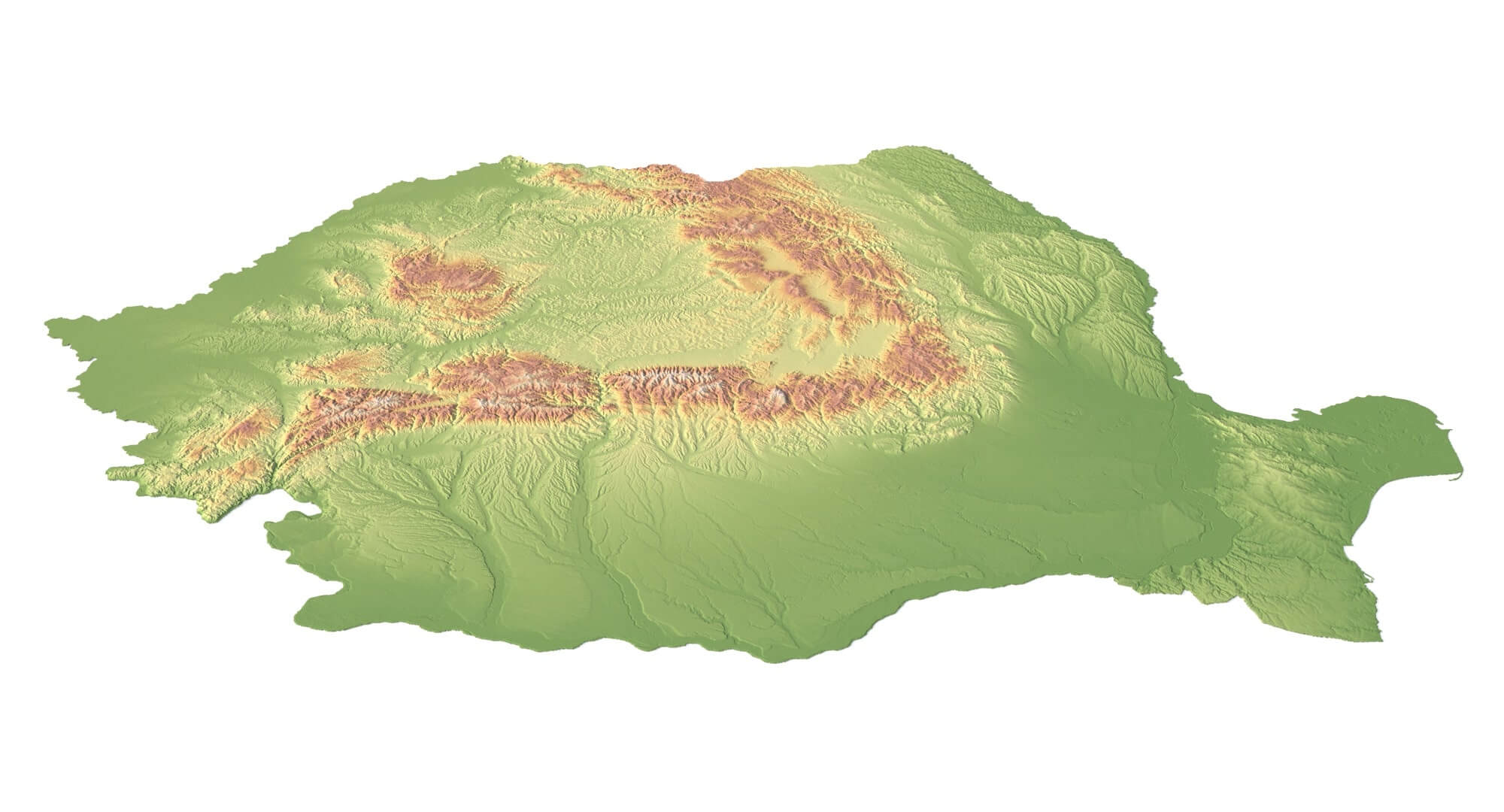 Romania Terrain 3D Map by Shustrik