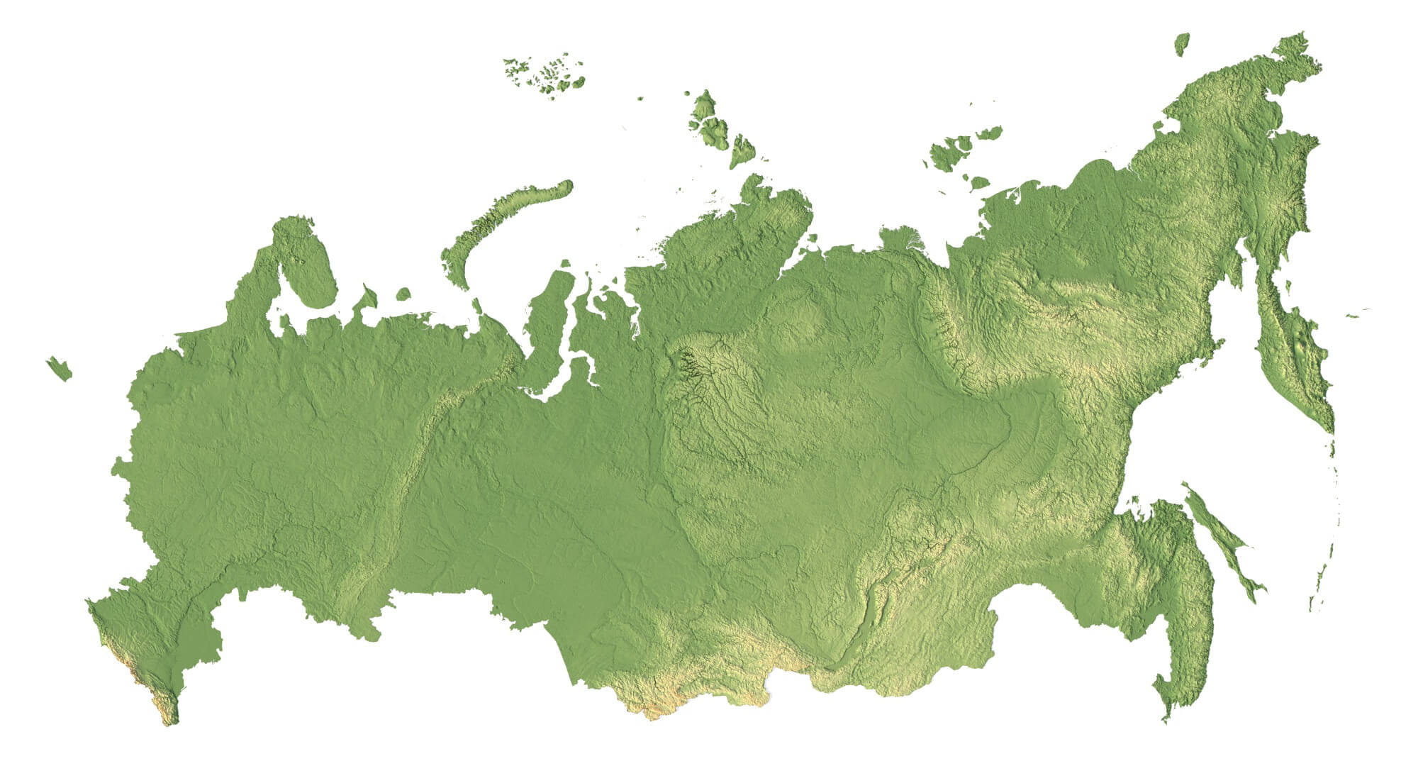 Russian Federation Terrain 3D Map by Shustrik