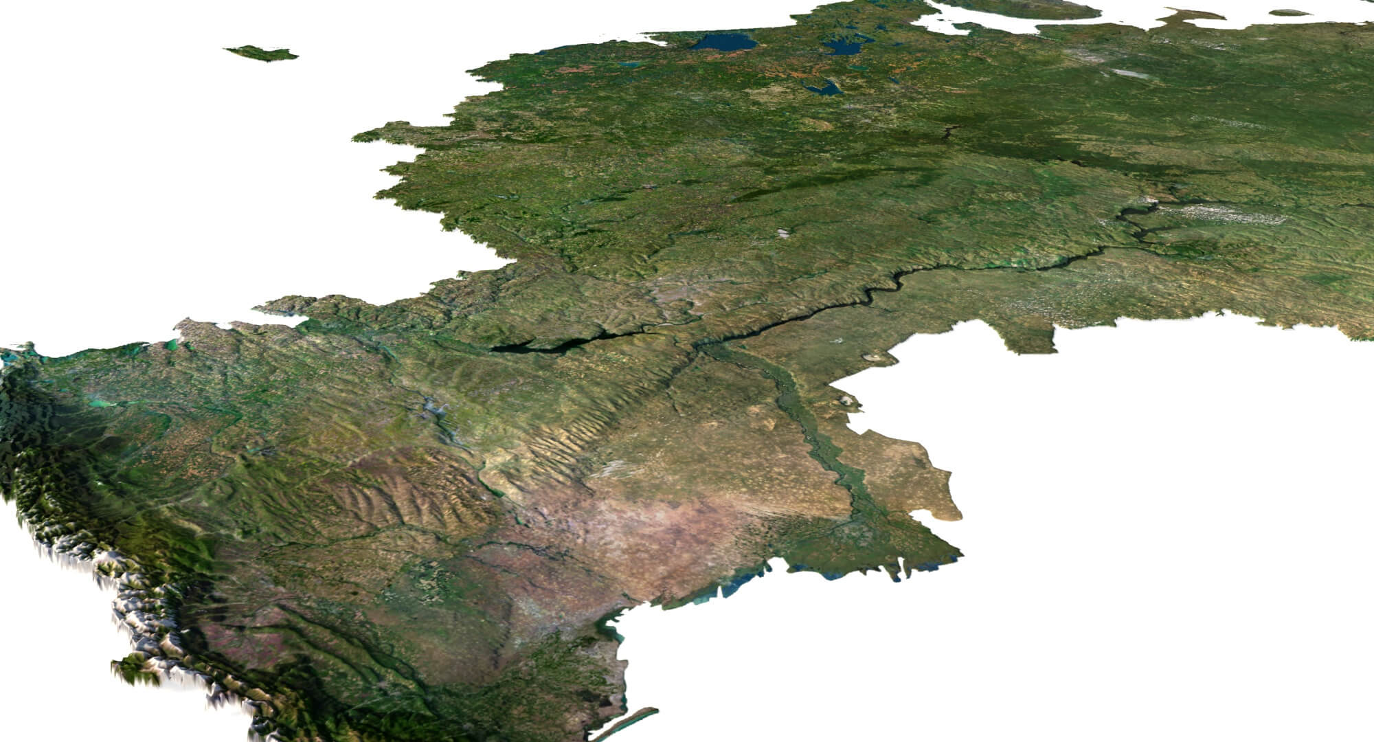 Russian Federation Terrain 3D Map by Shustrik