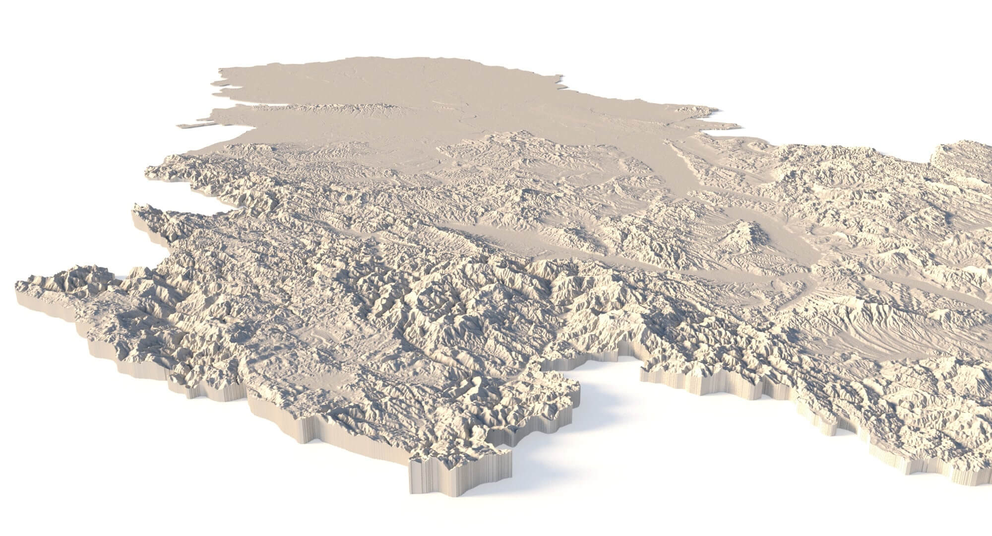 Serbia Terrain for CNC, Printing and Design - 3D Print Model by Shustrik