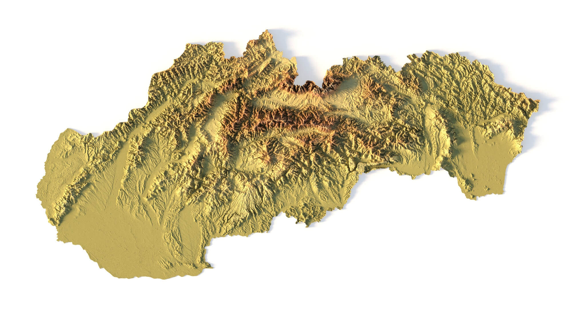 Slovakia Terrain STL - 3D Model by Shustrik