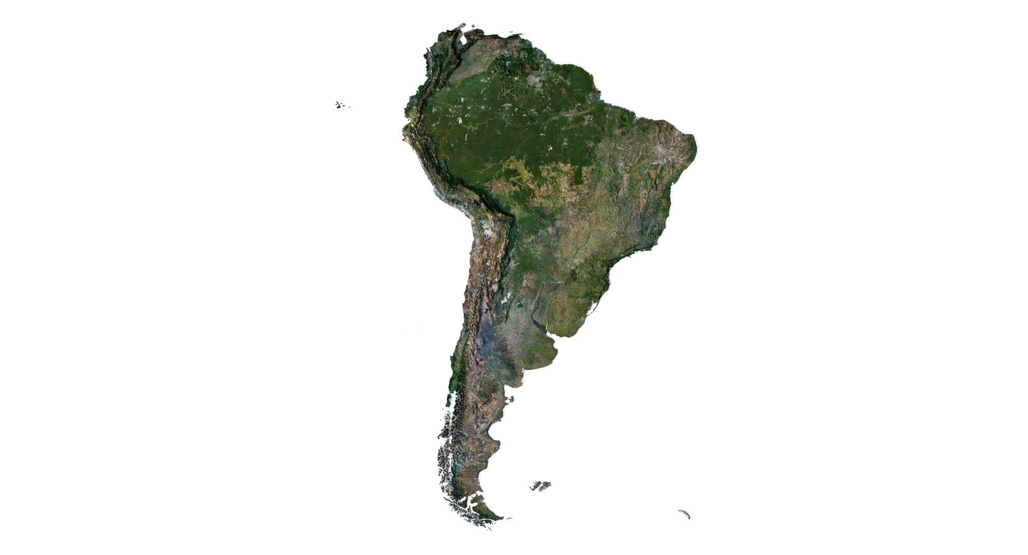 South America Terrain 3D Map by Shustrik