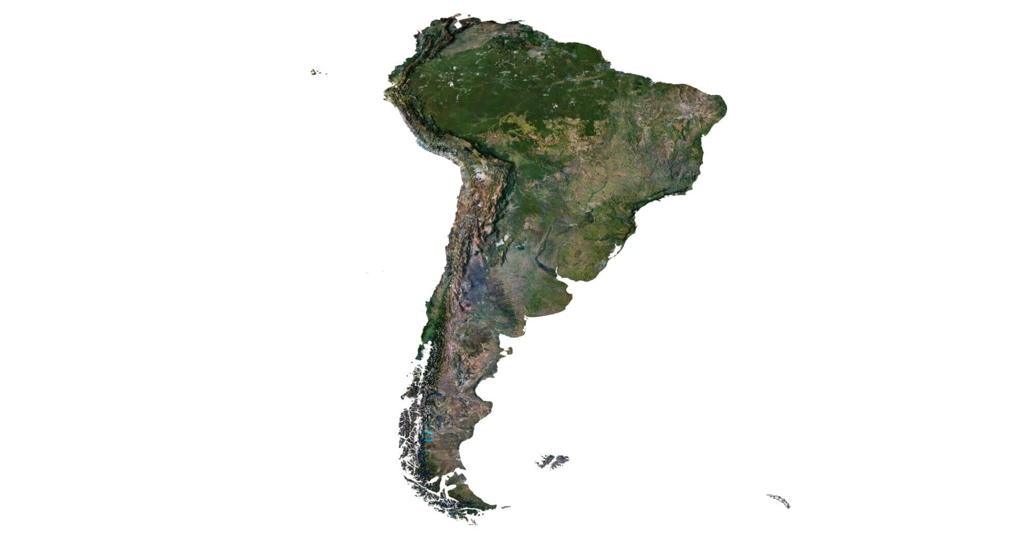 South America Terrain 3D Map by Shustrik