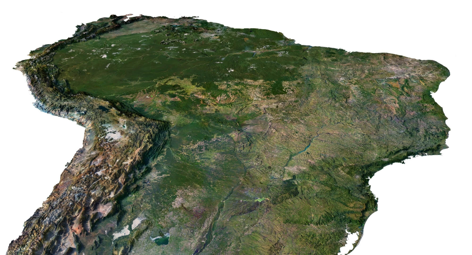South America Terrain 3D Map by Shustrik
