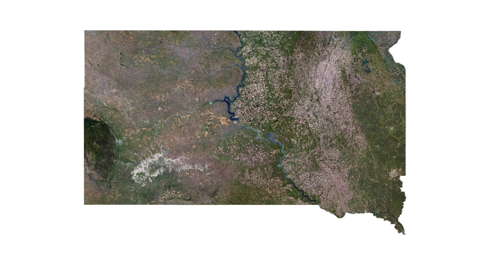South Dakota State Terrain 3D Map by Shustrik