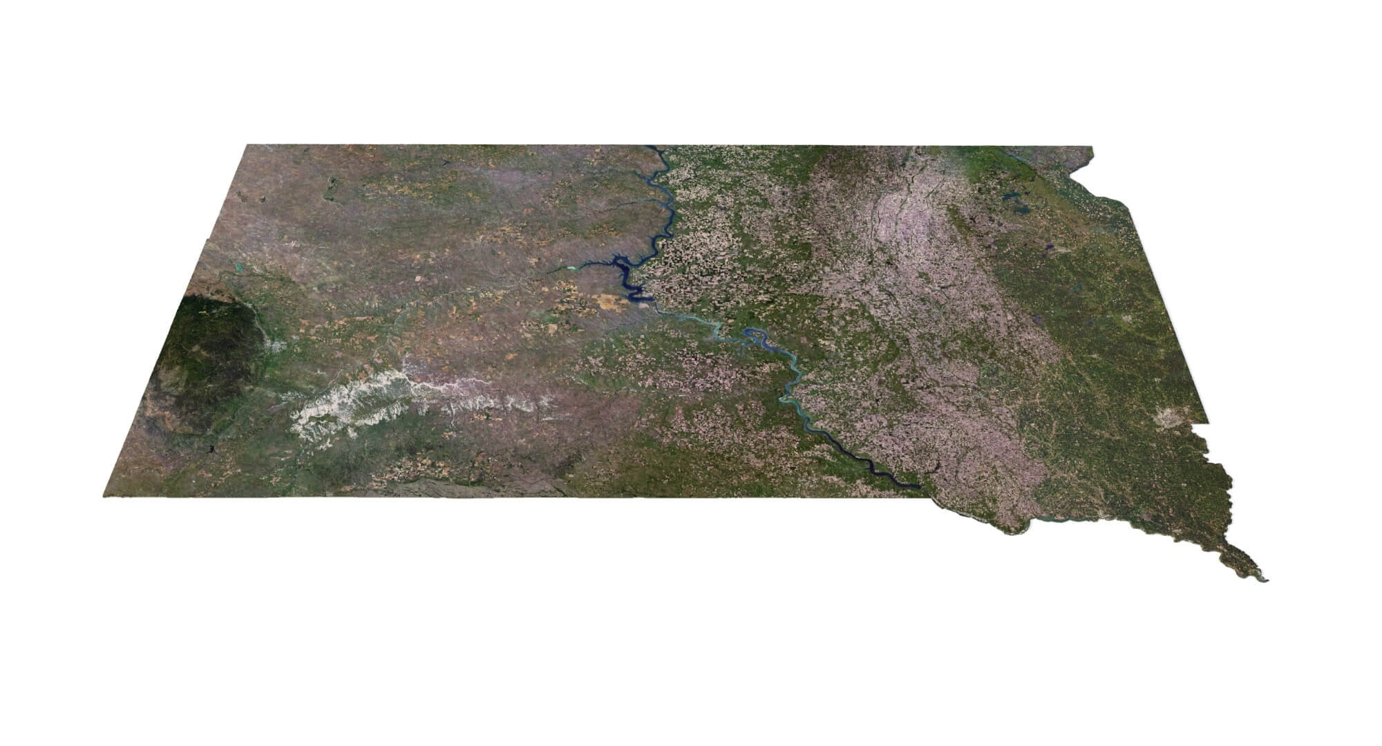 South Dakota State Terrain 3D Map by Shustrik