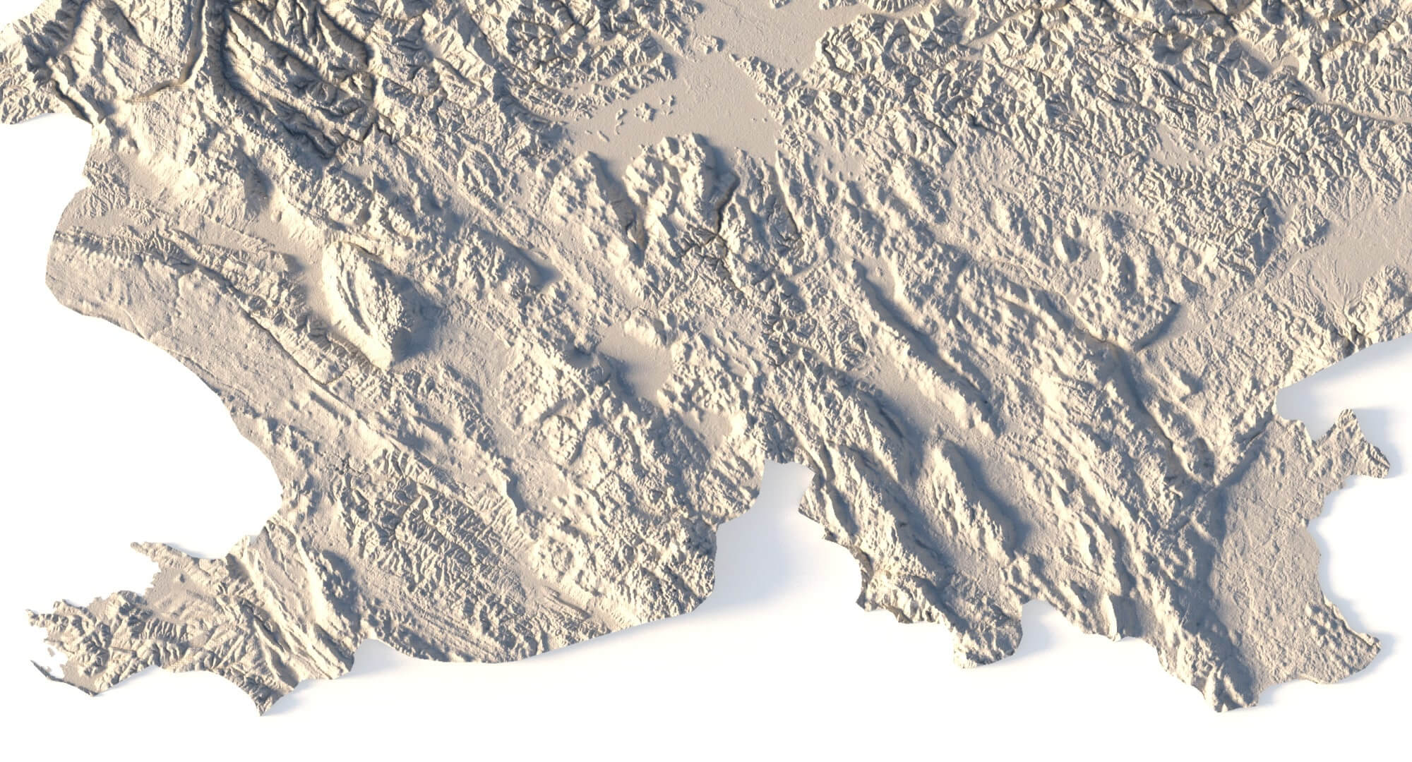 Spain Terrain for CNC, Printing and Design - 3D Print Model by Shustrik