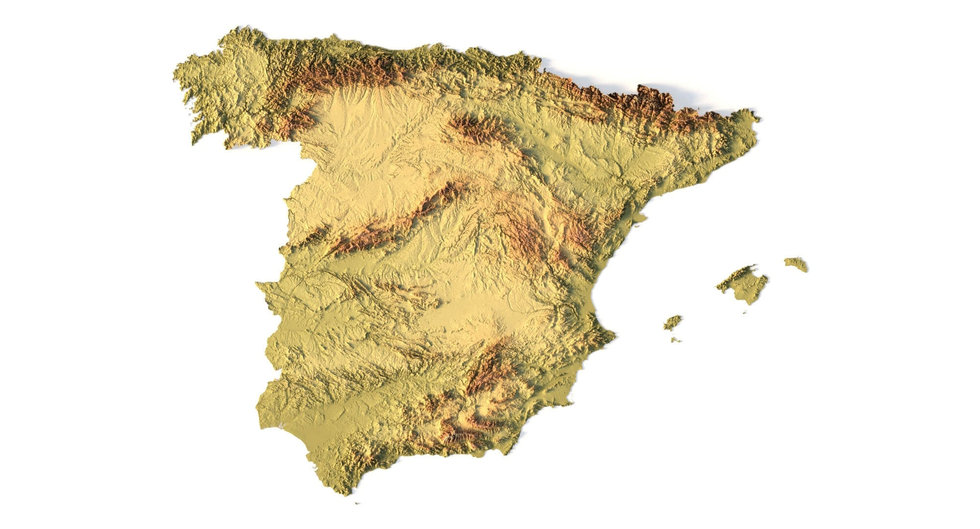 Spain Terrain for CNC, Printing and Design - 3D Print Model by Shustrik