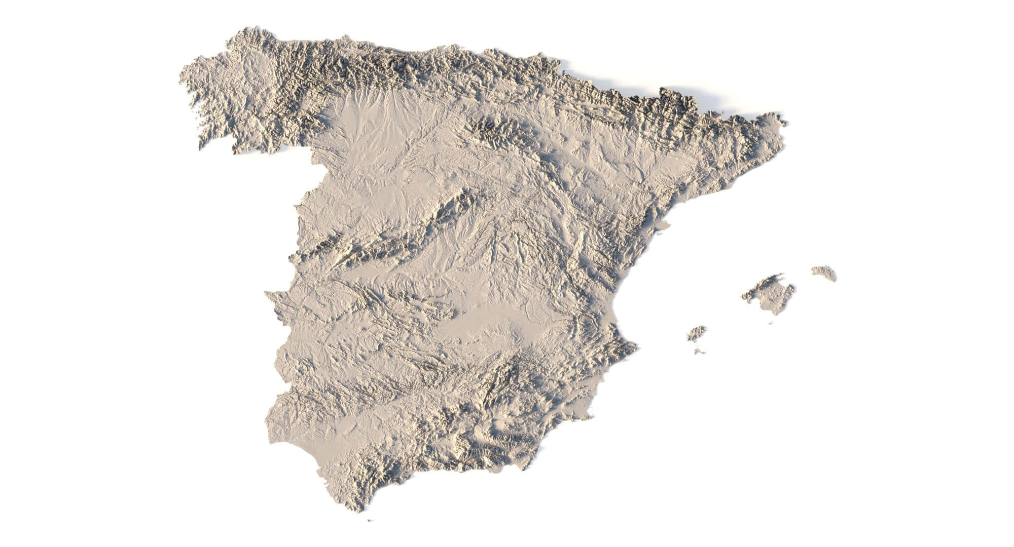 Spain Terrain for CNC, Printing and Design - 3D Model by Shustrik