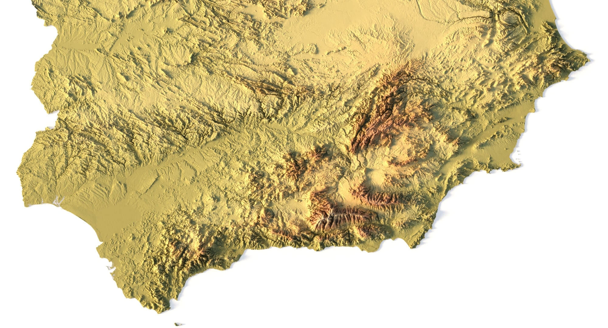 Spain Terrain for CNC, Printing and Design - 3D Model by Shustrik