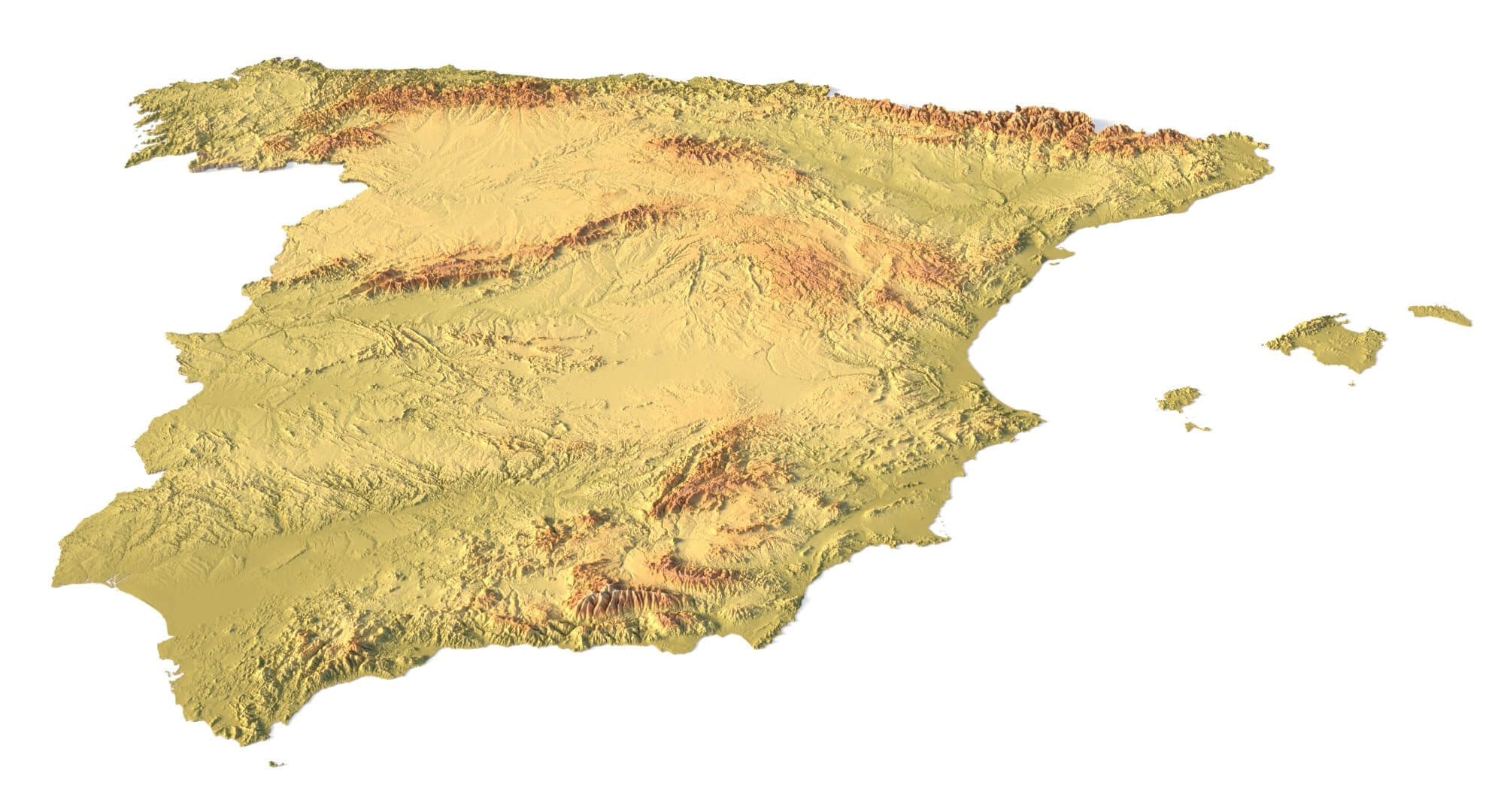 Spain Terrain for CNC, Printing and Design - 3D Print Model by Shustrik
