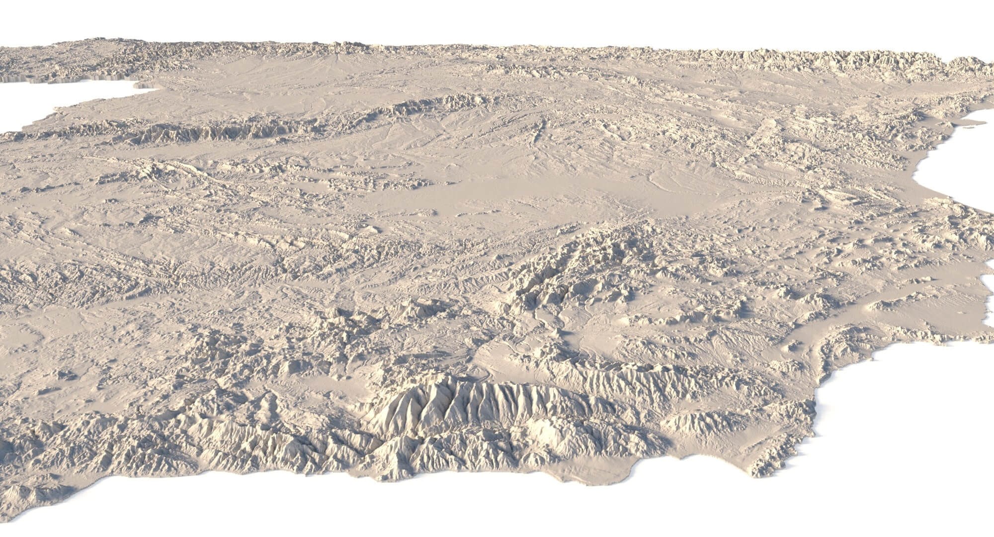 Spain Terrain for CNC, Printing and Design - 3D Print Model by Shustrik