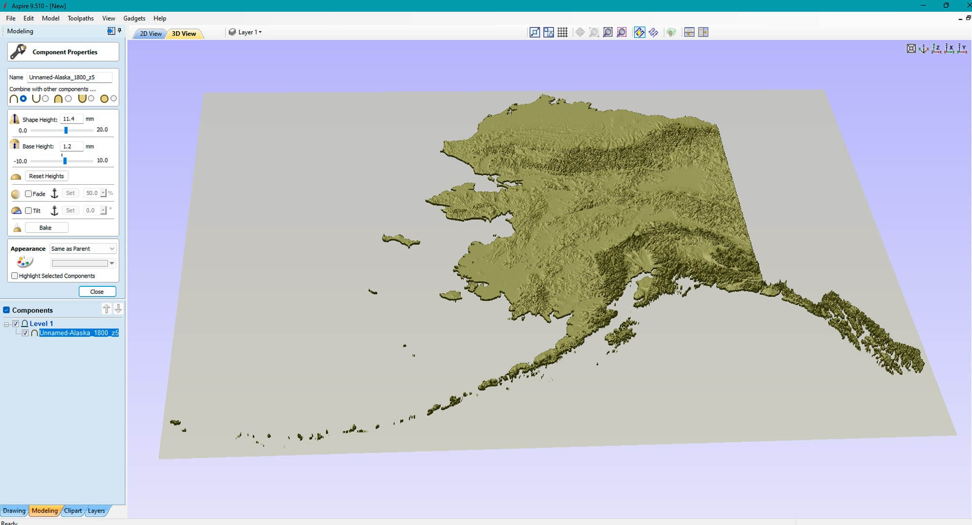State of Alaska Stl Model by Shustrik
