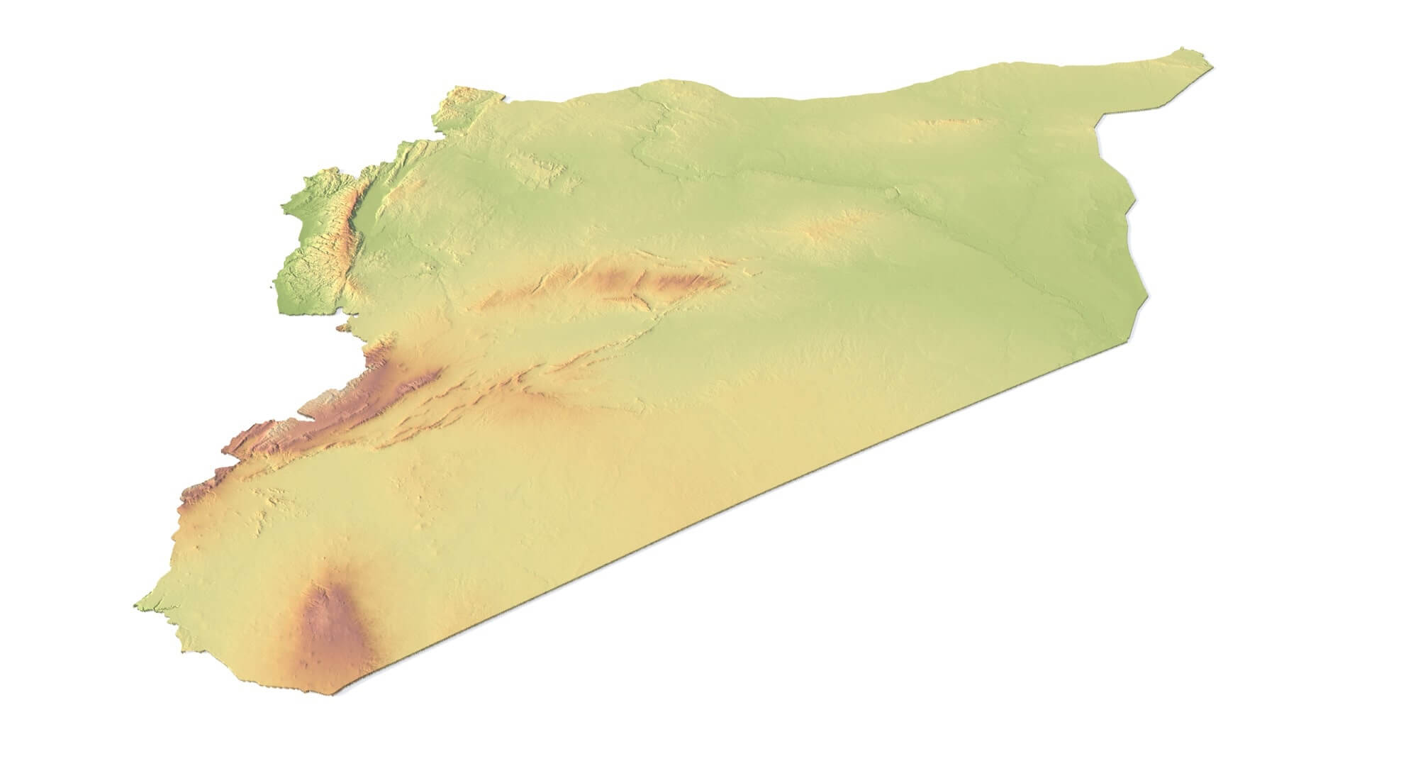 Syria Terrain 3D Map by Shustrik