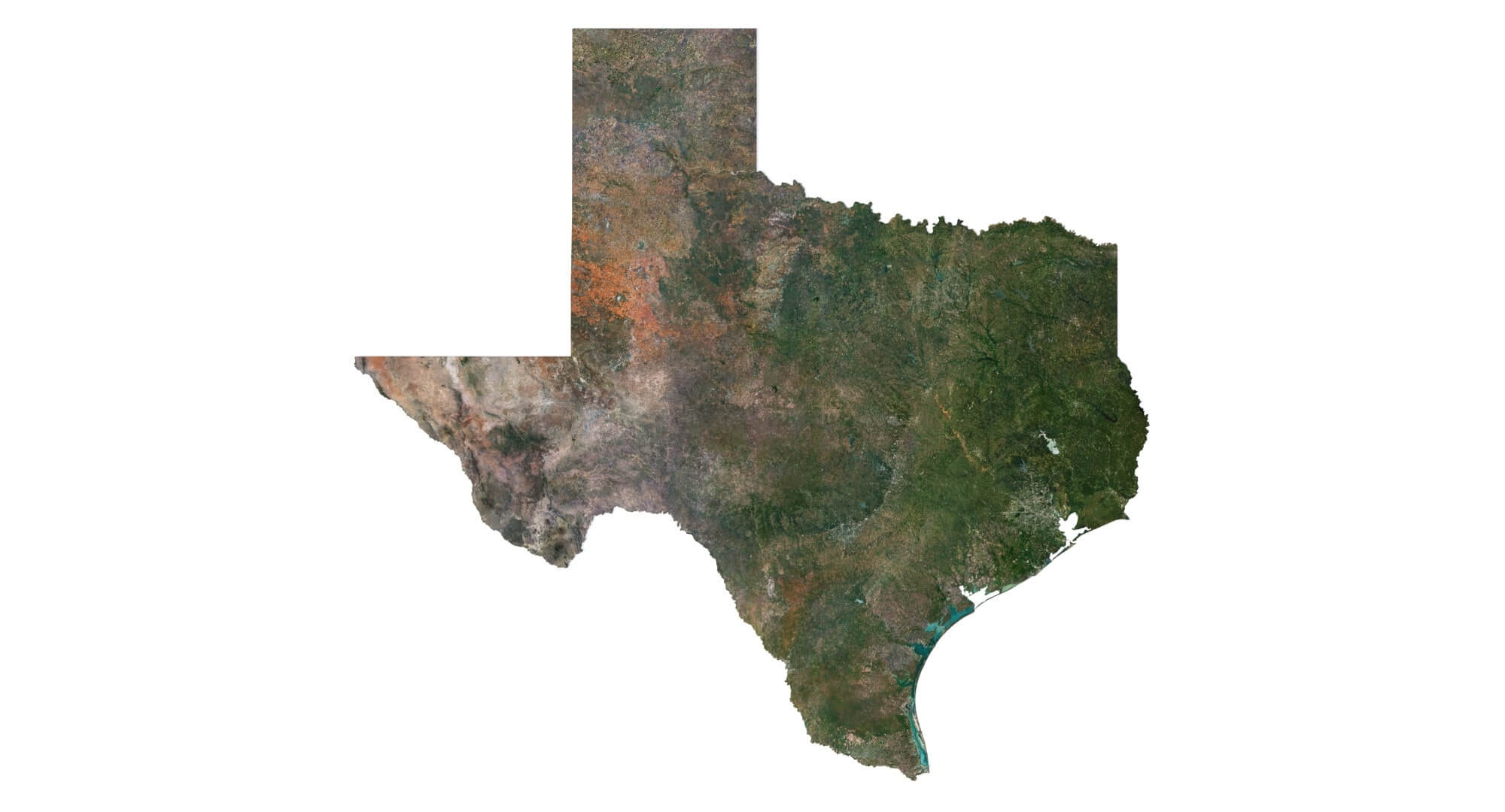 Texas State Terrain 3D Map by Shustrik