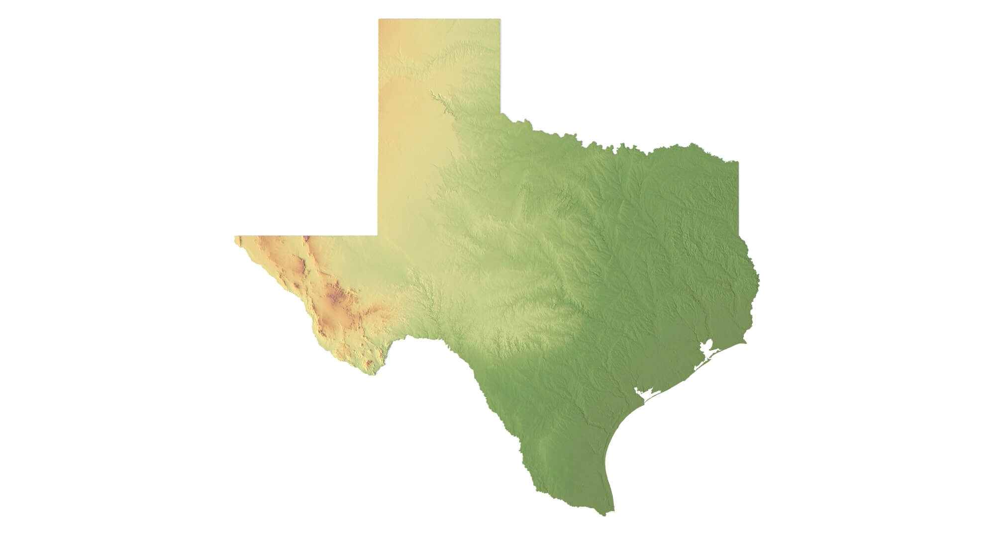 Texas State Terrain 3D Map by Shustrik