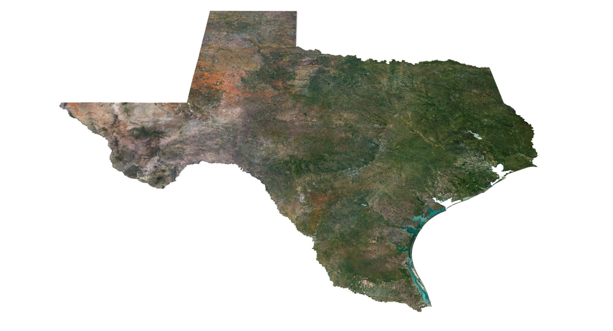 Texas State Terrain 3D Map by Shustrik