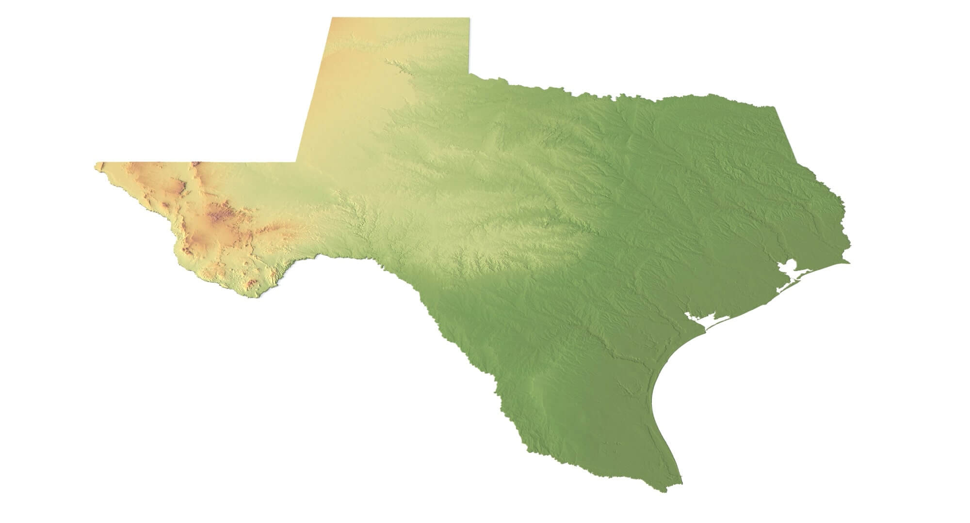 Texas State Terrain 3D Map by Shustrik