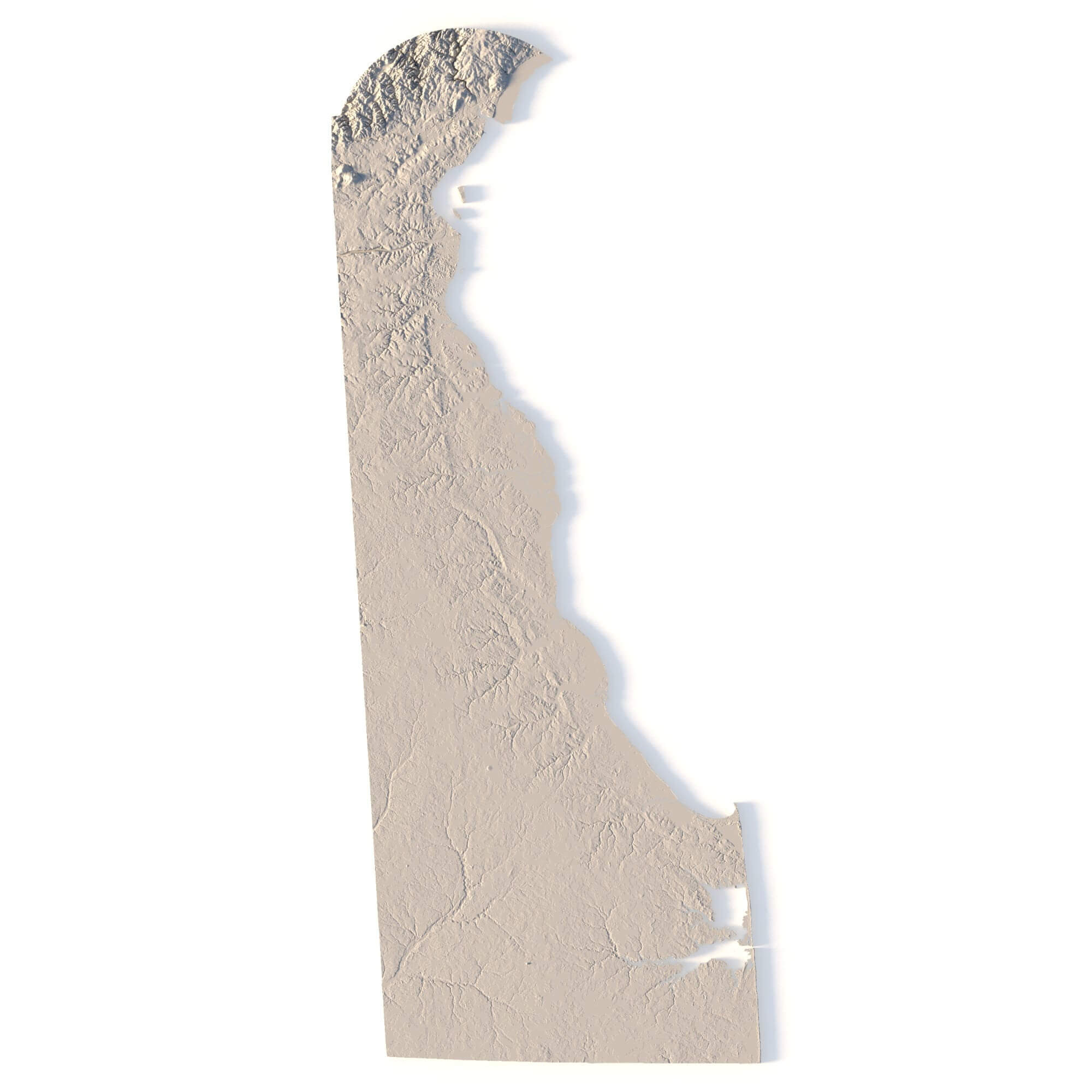 Topographic Map Delaware Stl Model by Shustrik