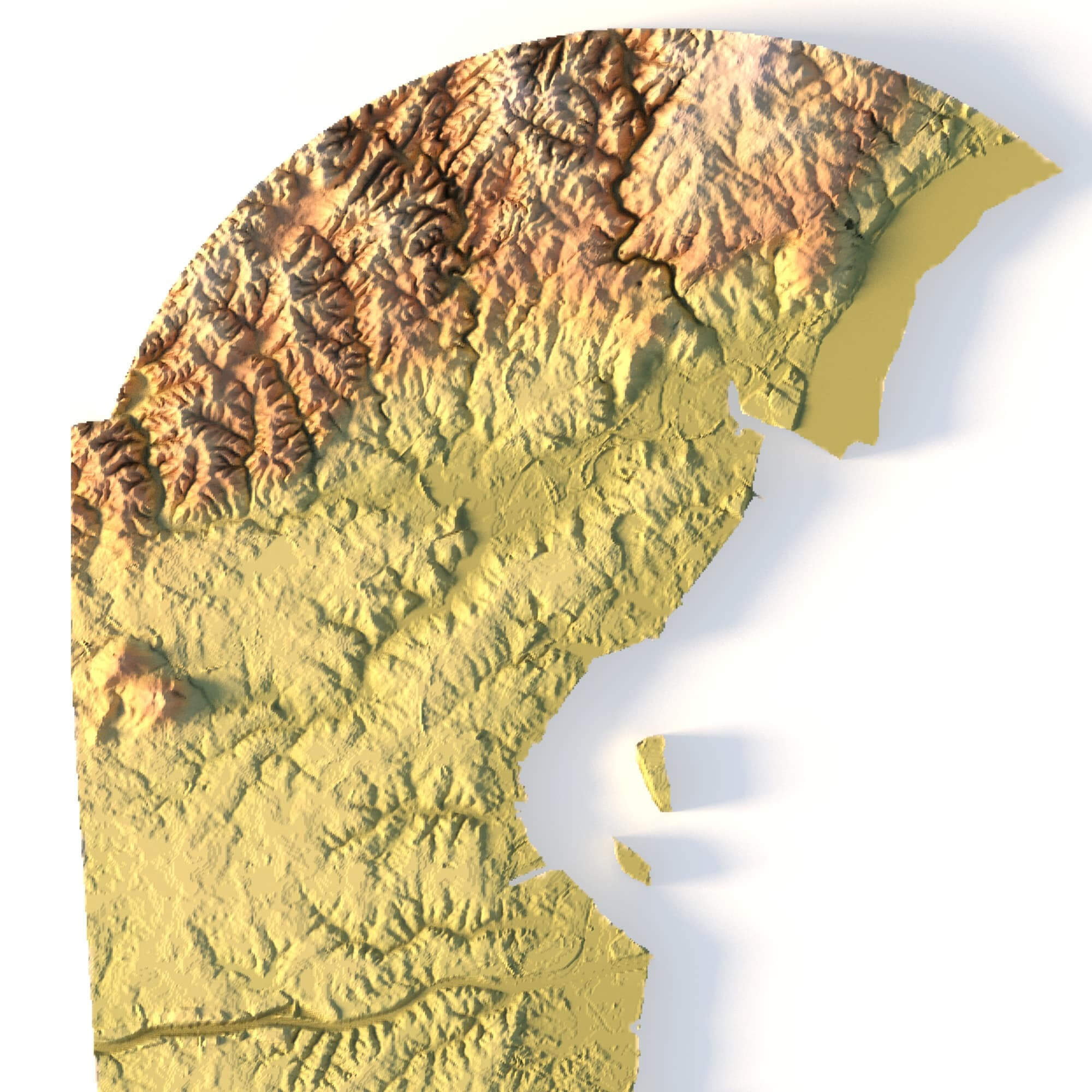 Topographic Map Delaware Stl Model by Shustrik