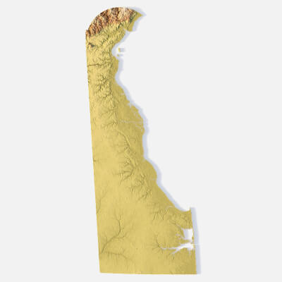 Topographic Map Delaware Stl Model by Shustrik
